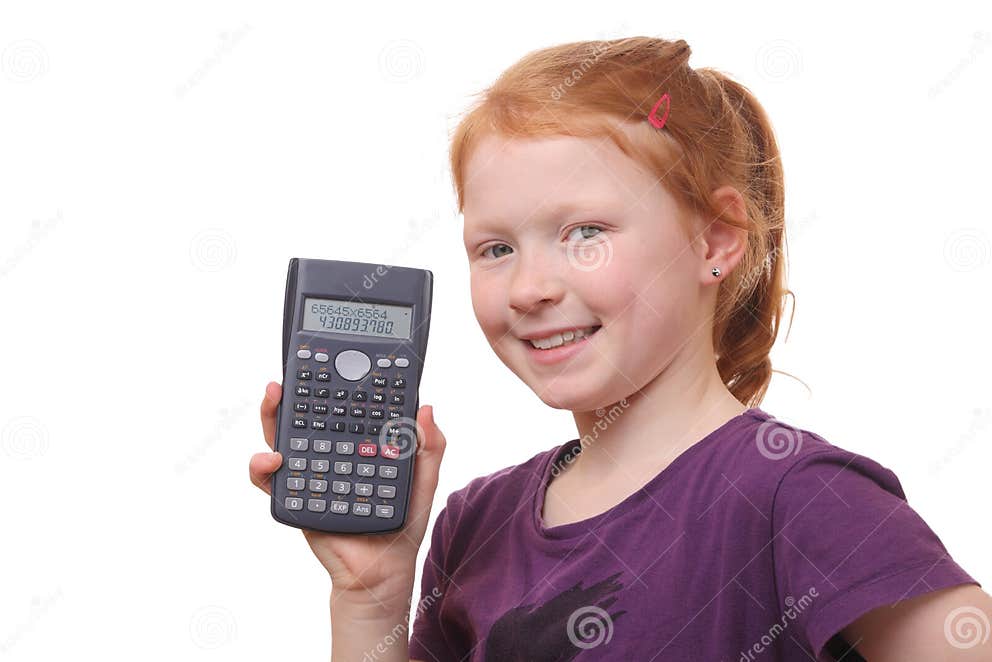 Girl with calculator stock photo. Image of calculating - 29262846