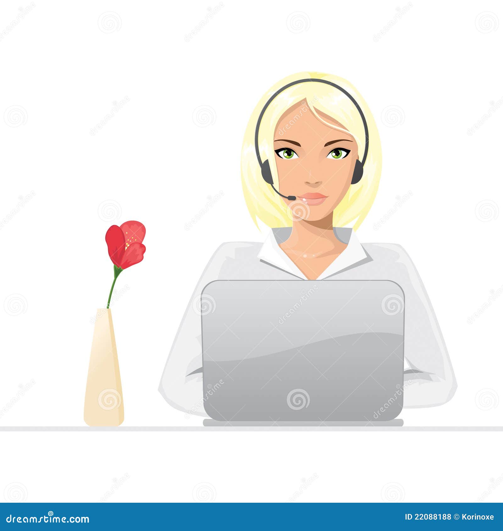 Girl from call center stock vector. Illustration of helpline - 22088188
