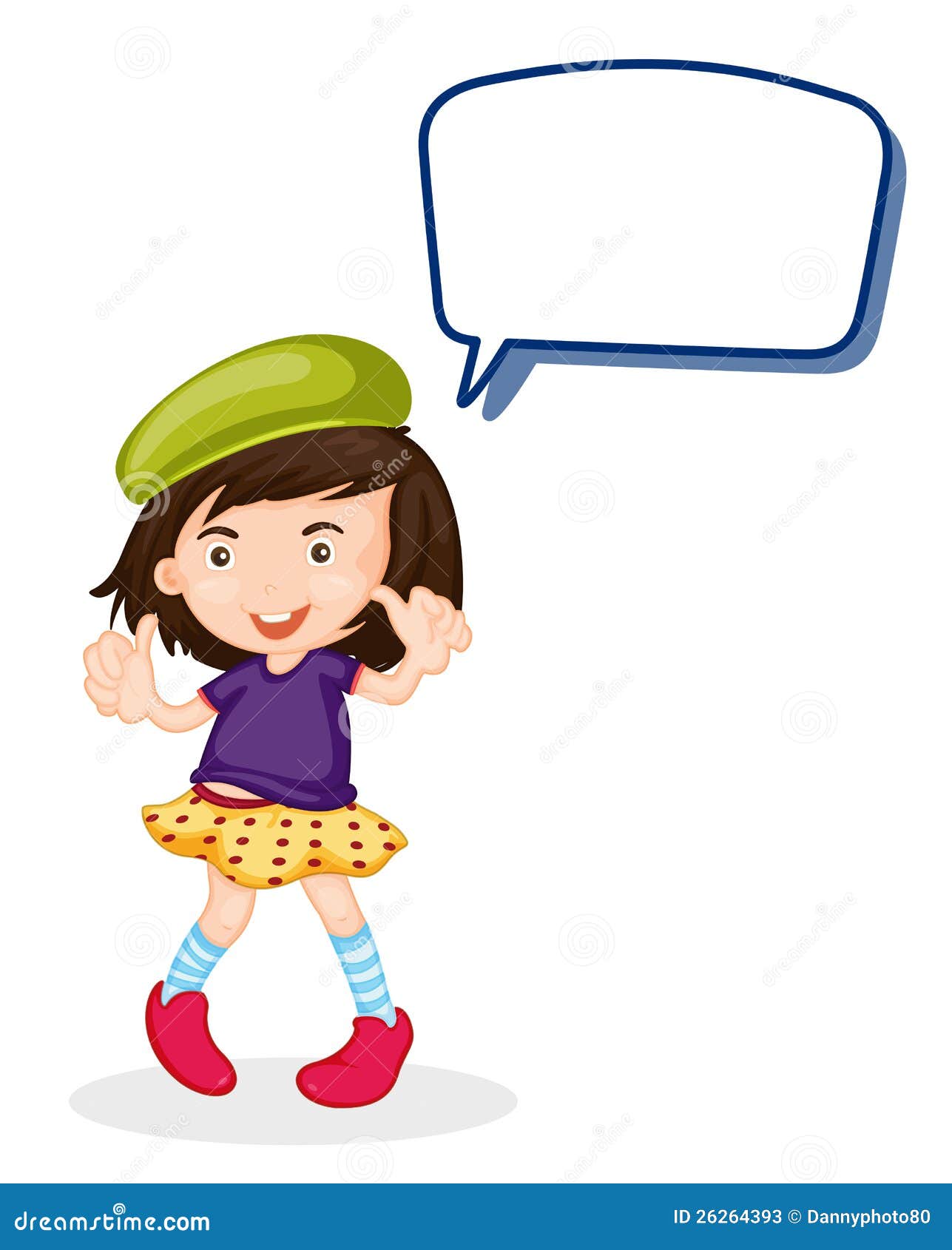 A girl and call out stock vector. Illustration of little - 26264393