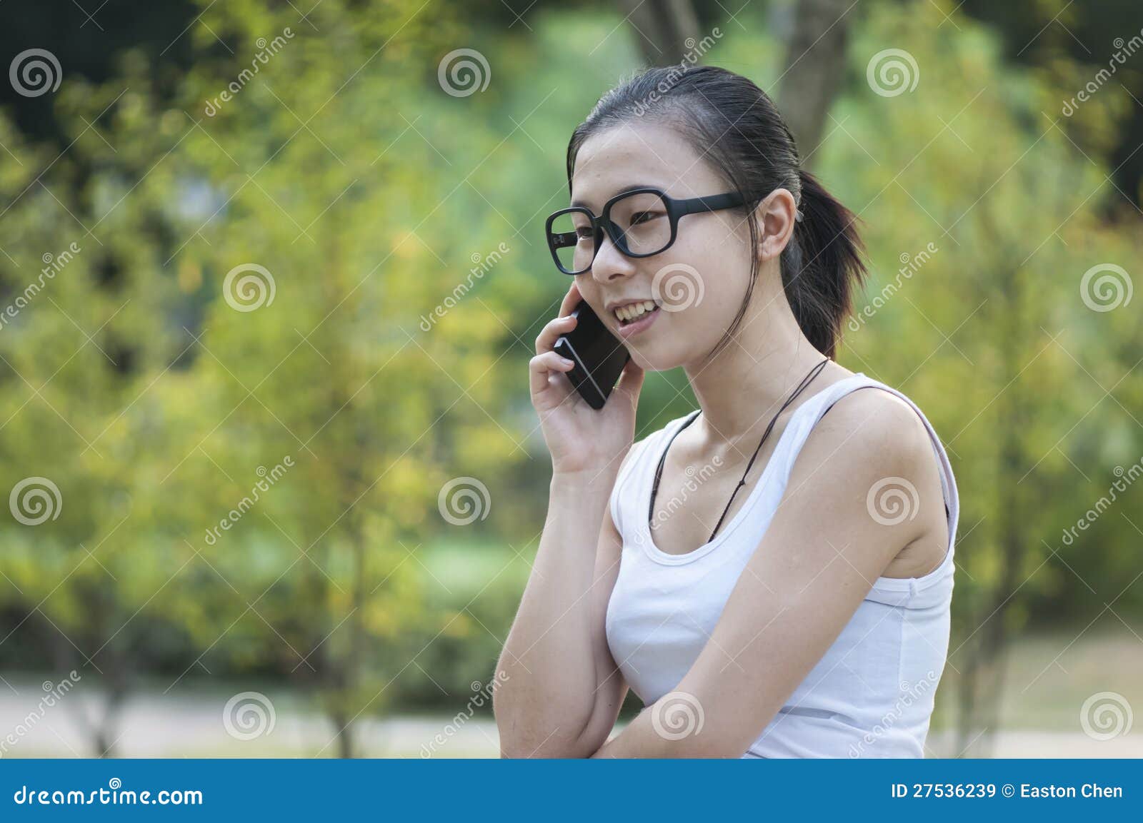 A girl is calling stock image. Image of communication - 27536239