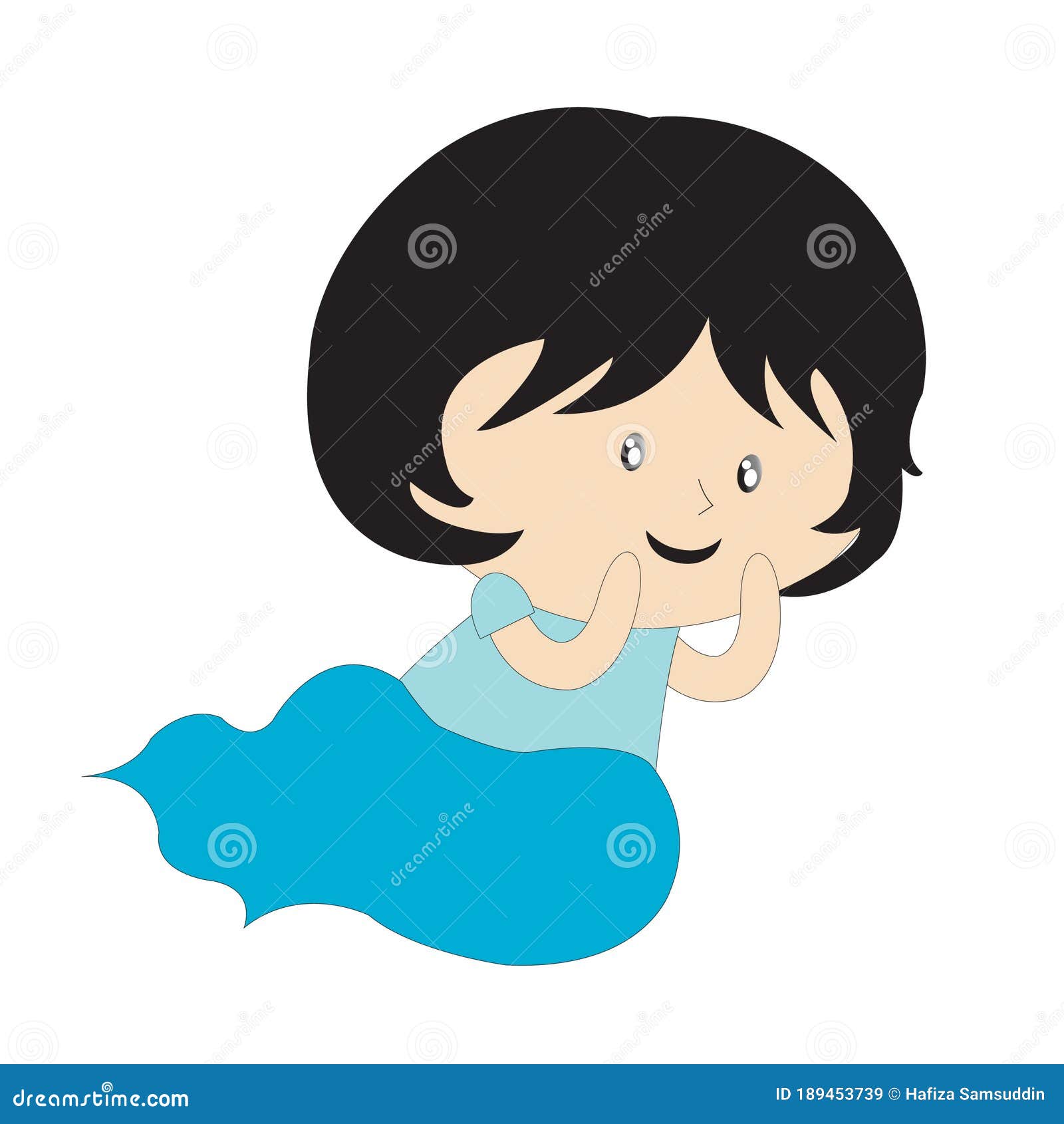 Girl Calling Out To Someone. Vector Illustration Decorative Design ...