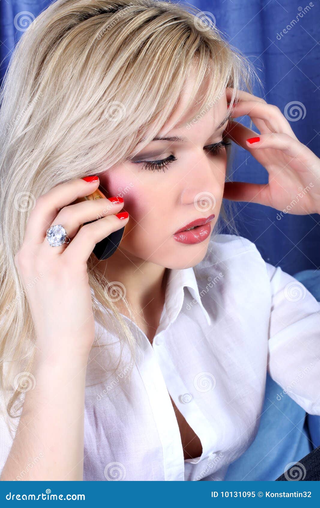 Girl calling by phone stock image. Image of lovely, phone - 10131095