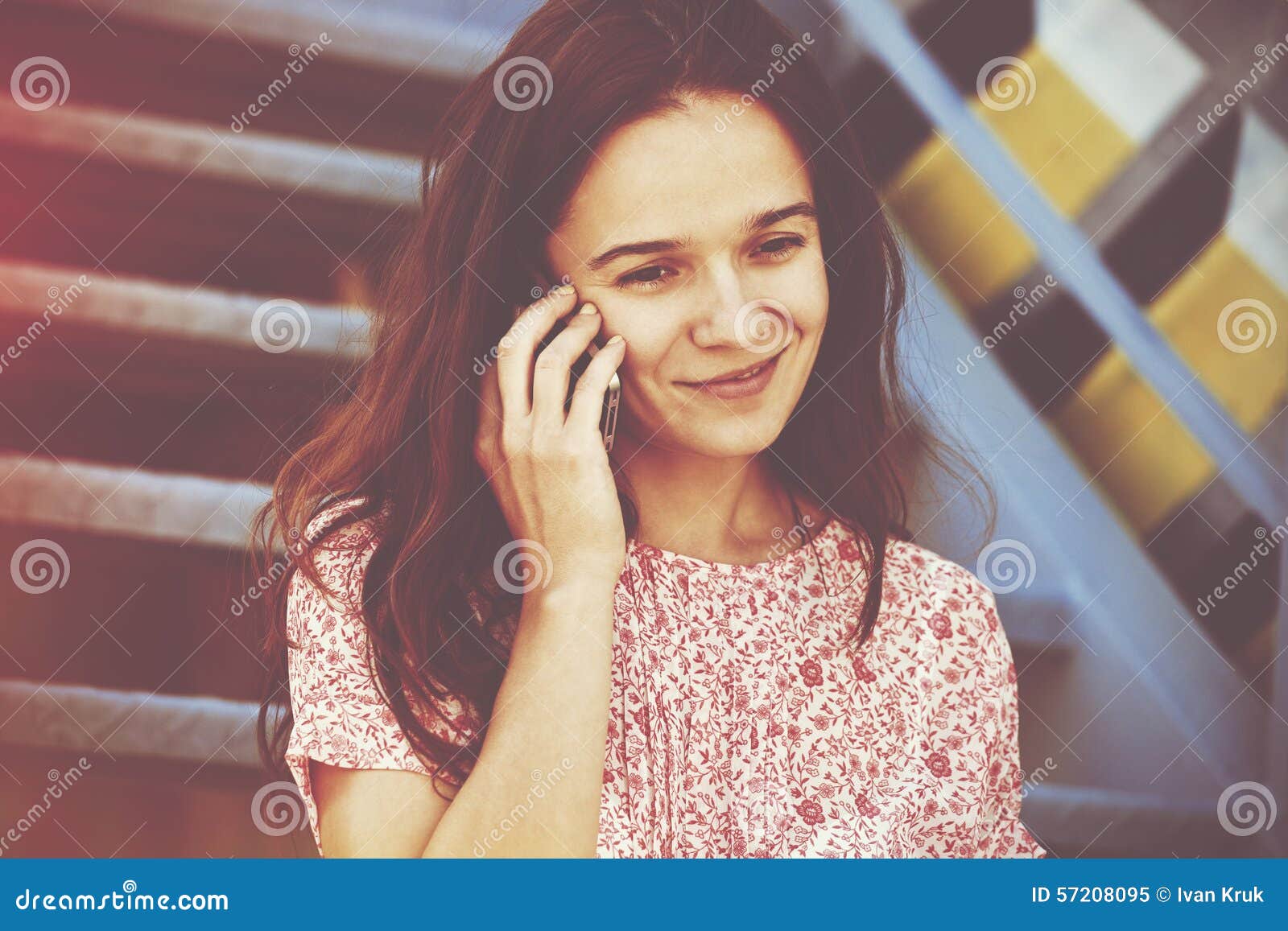 Girl calling phone talking stock image. Image of girl - 57208095