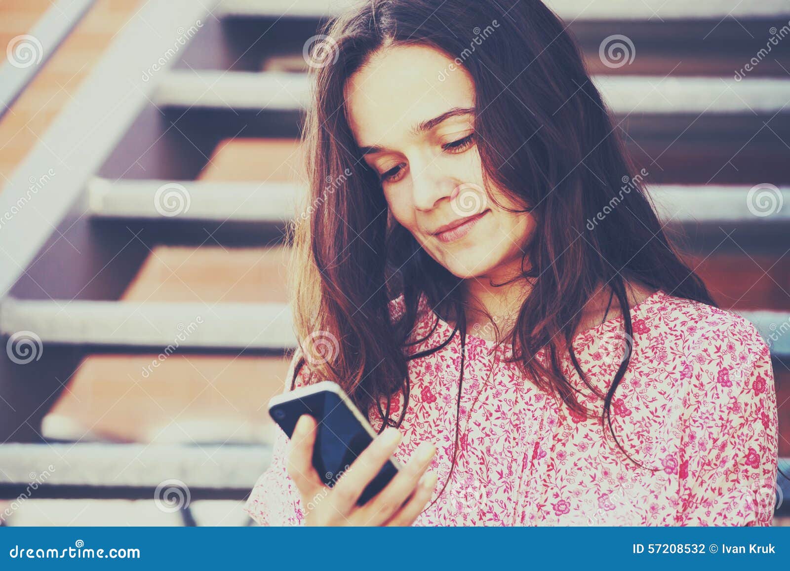 Girl calling phone talking stock photo. Image of street - 57208532