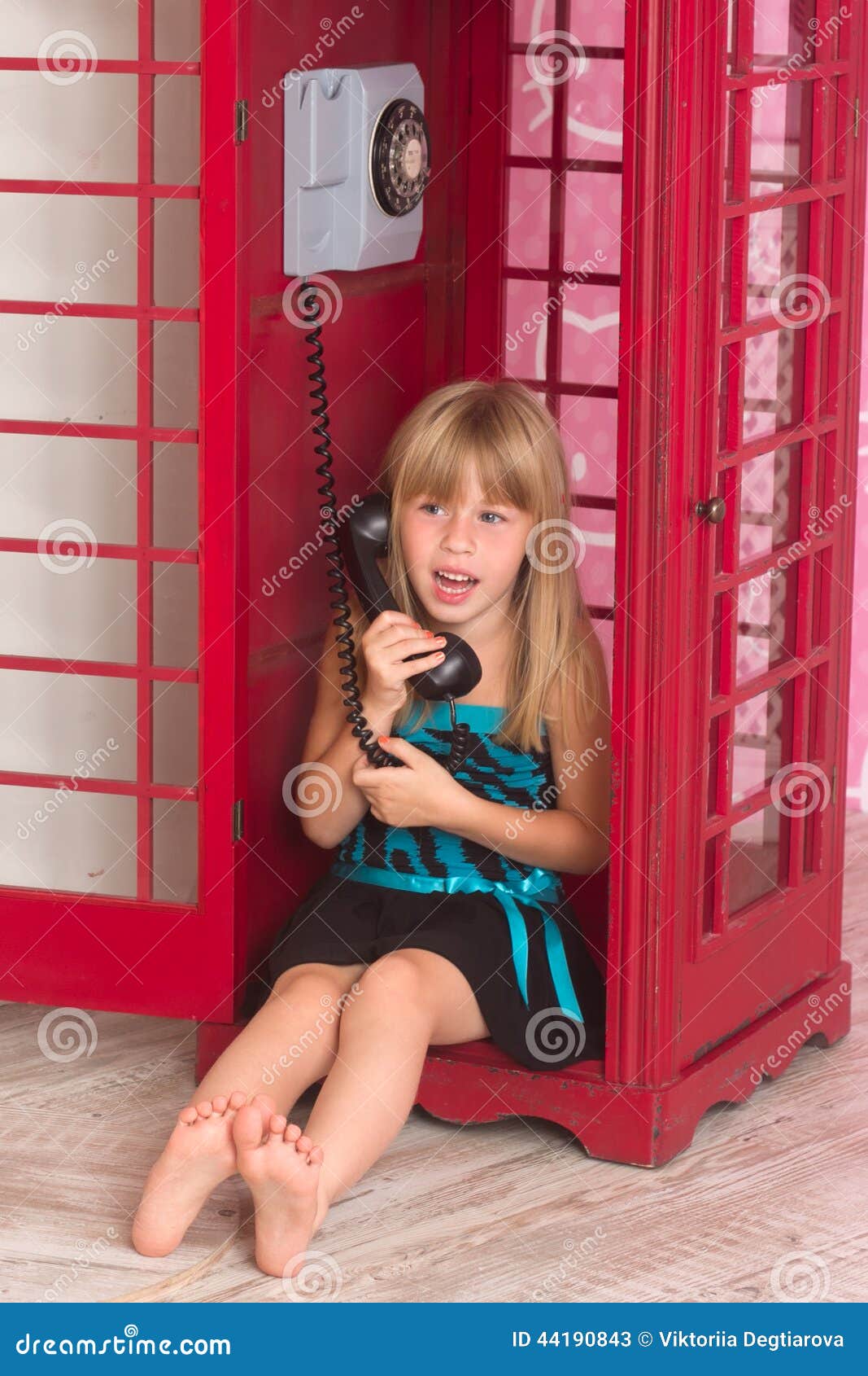 Girl Calling in Red a Phone Stock Image - Image of comunicate, miss ...