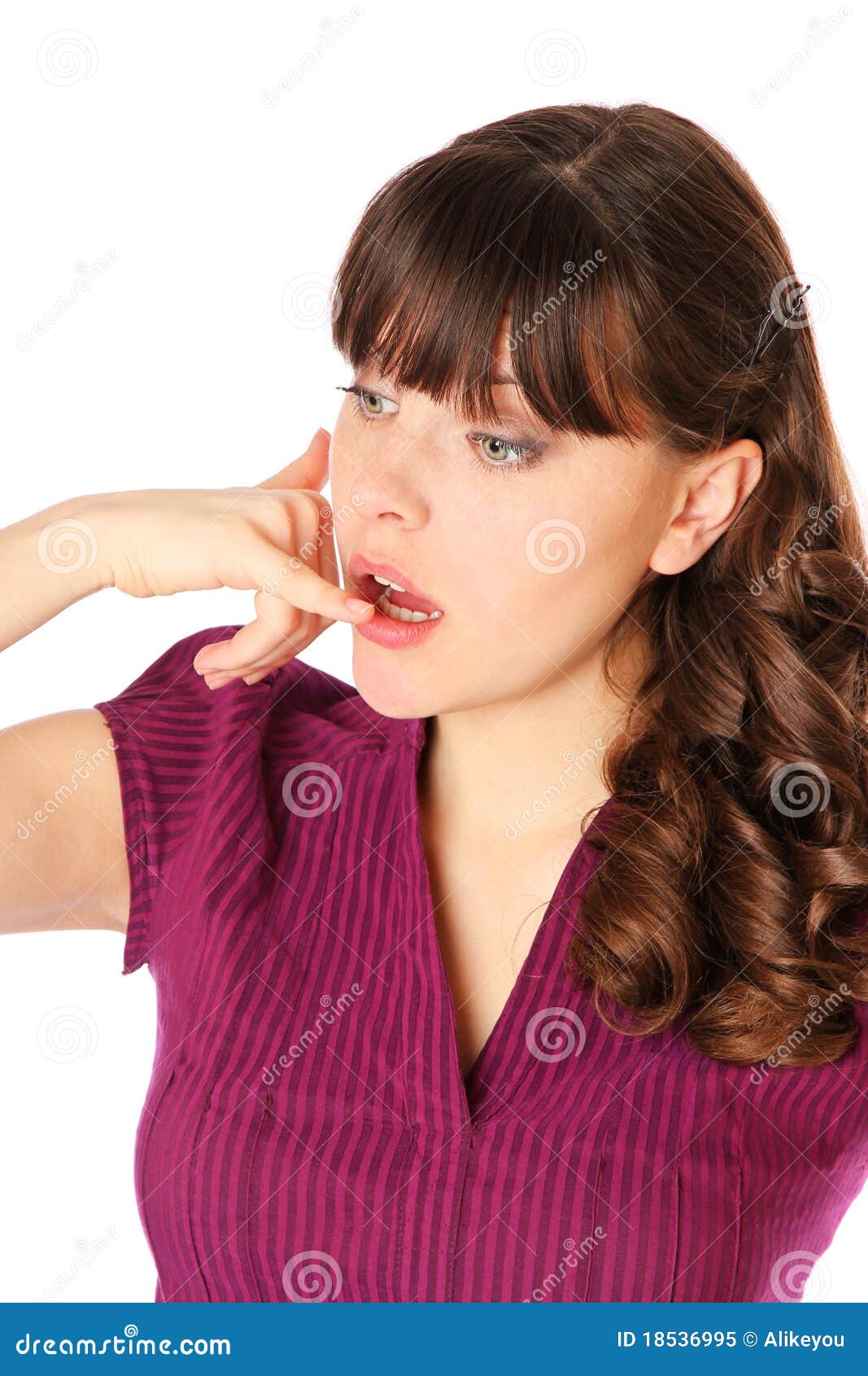A Girl Calls on Her Hand, on the Phone Stock Image - Image of female ...