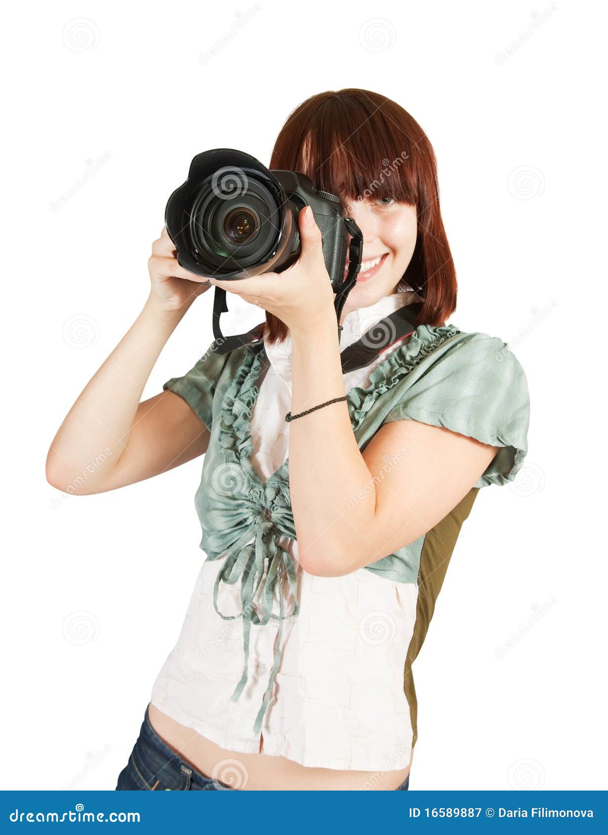 Girl with camera stock image. Image of female, photographer - 16589887