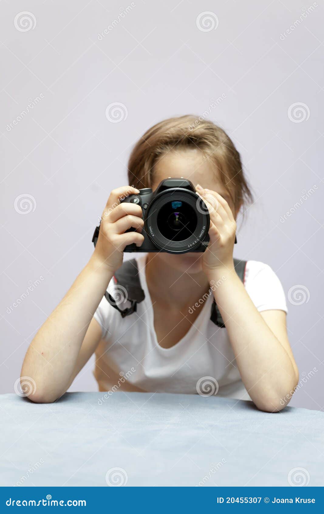Girl with camera stock image. Image of girl, female, seven - 20455307
