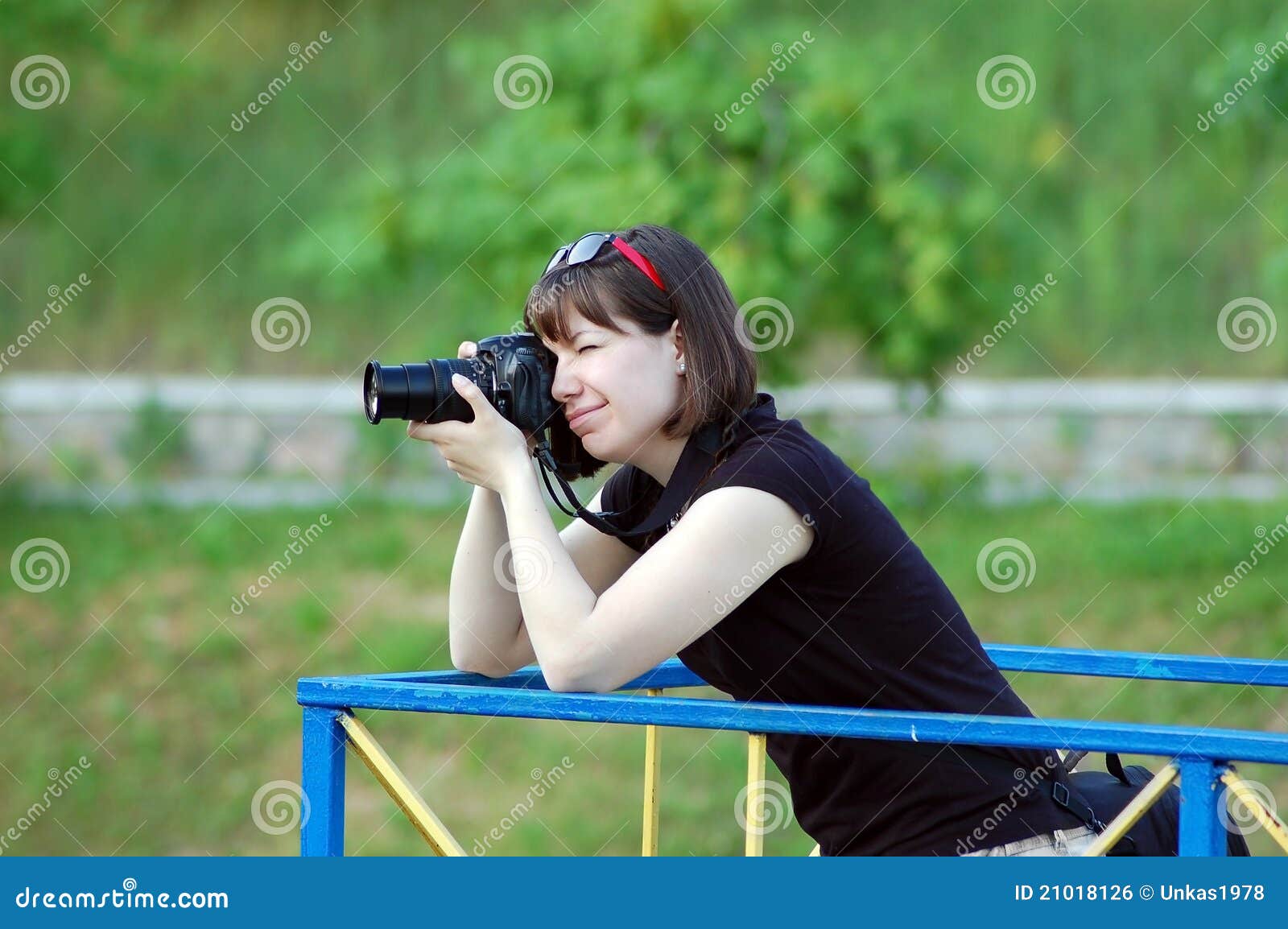Girl with camera stock photo. Image of artistic, camera - 21018126