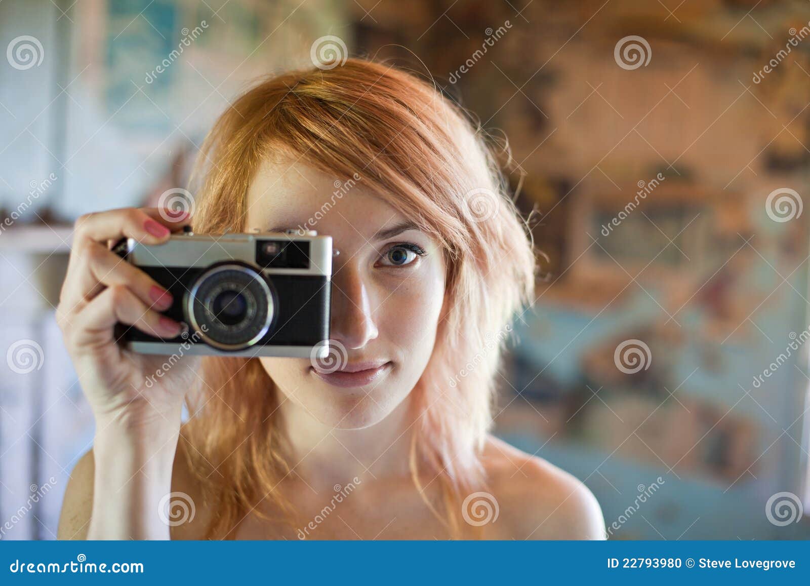 Girl with Camera stock photo. Image of woman, camera - 22793980