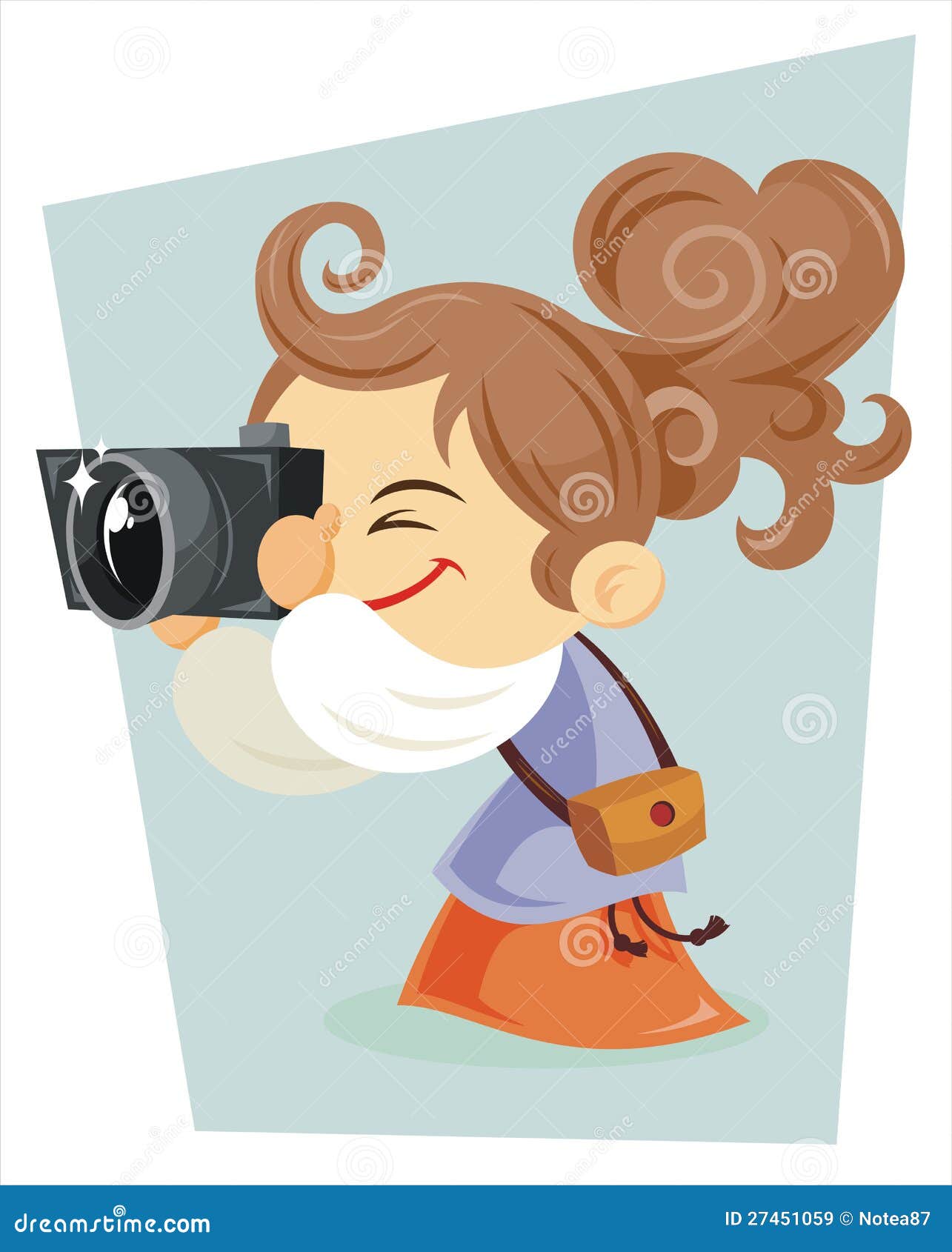 Girl with camera stock vector. Illustration of face, smile - 27451059