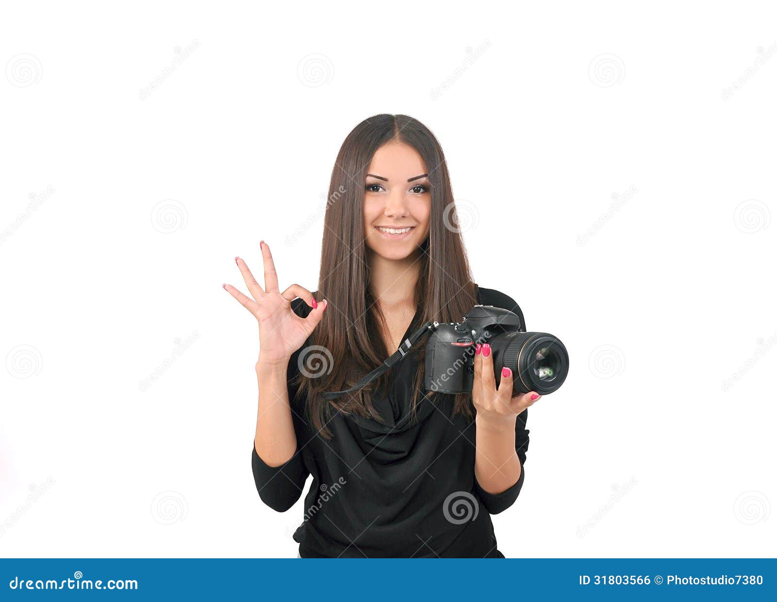 Girl with camera in hand stock photo. Image of hobbies - 31803566