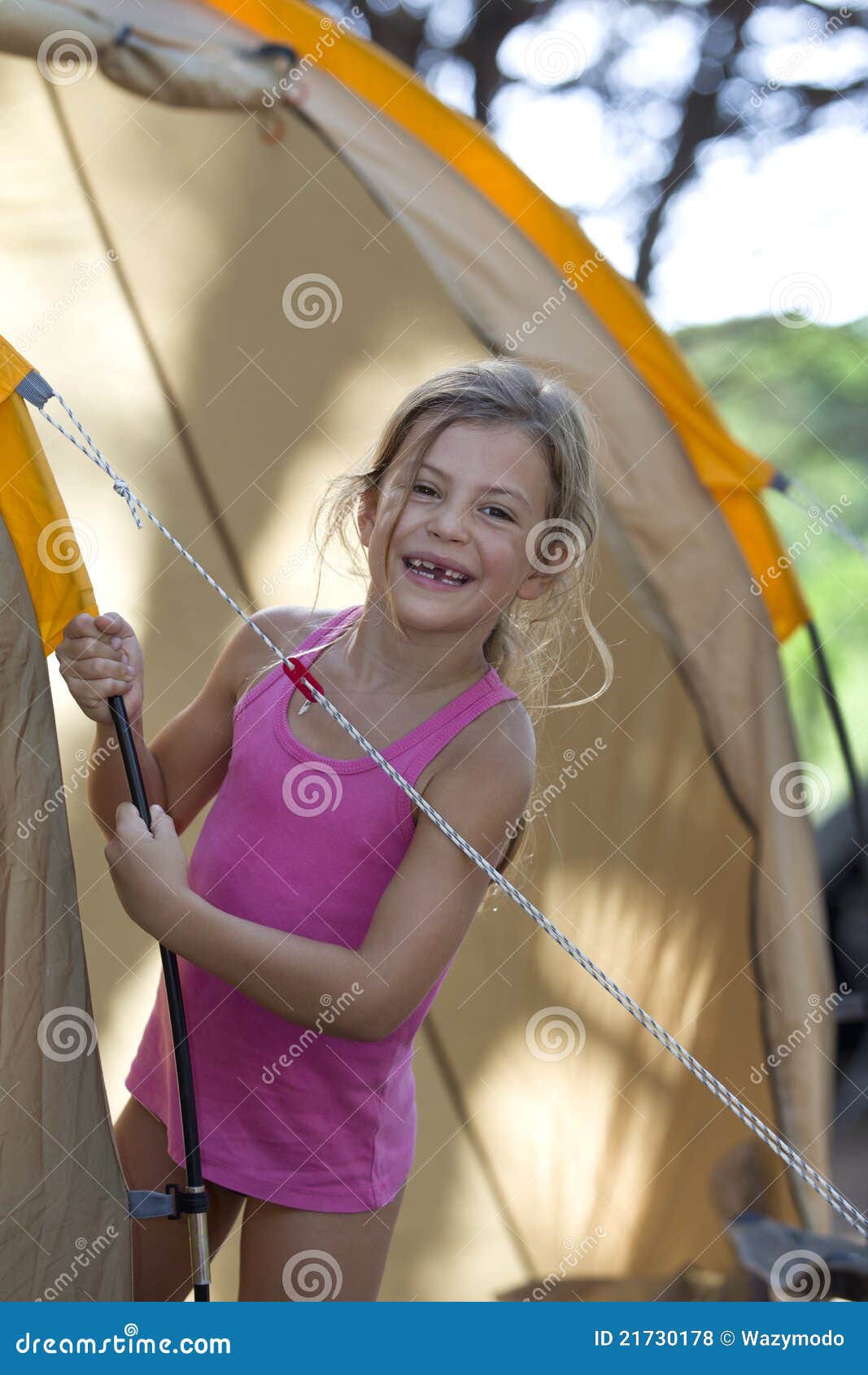 Girl on camping vacation stock photo. Image of adventure - 21730178