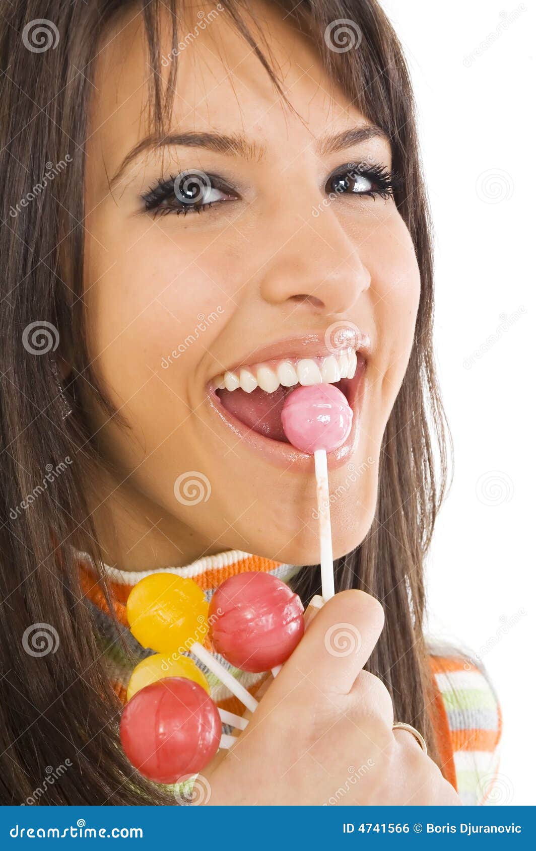 Girl with candy stock photo. Image of brunette, girl, people - 4741566