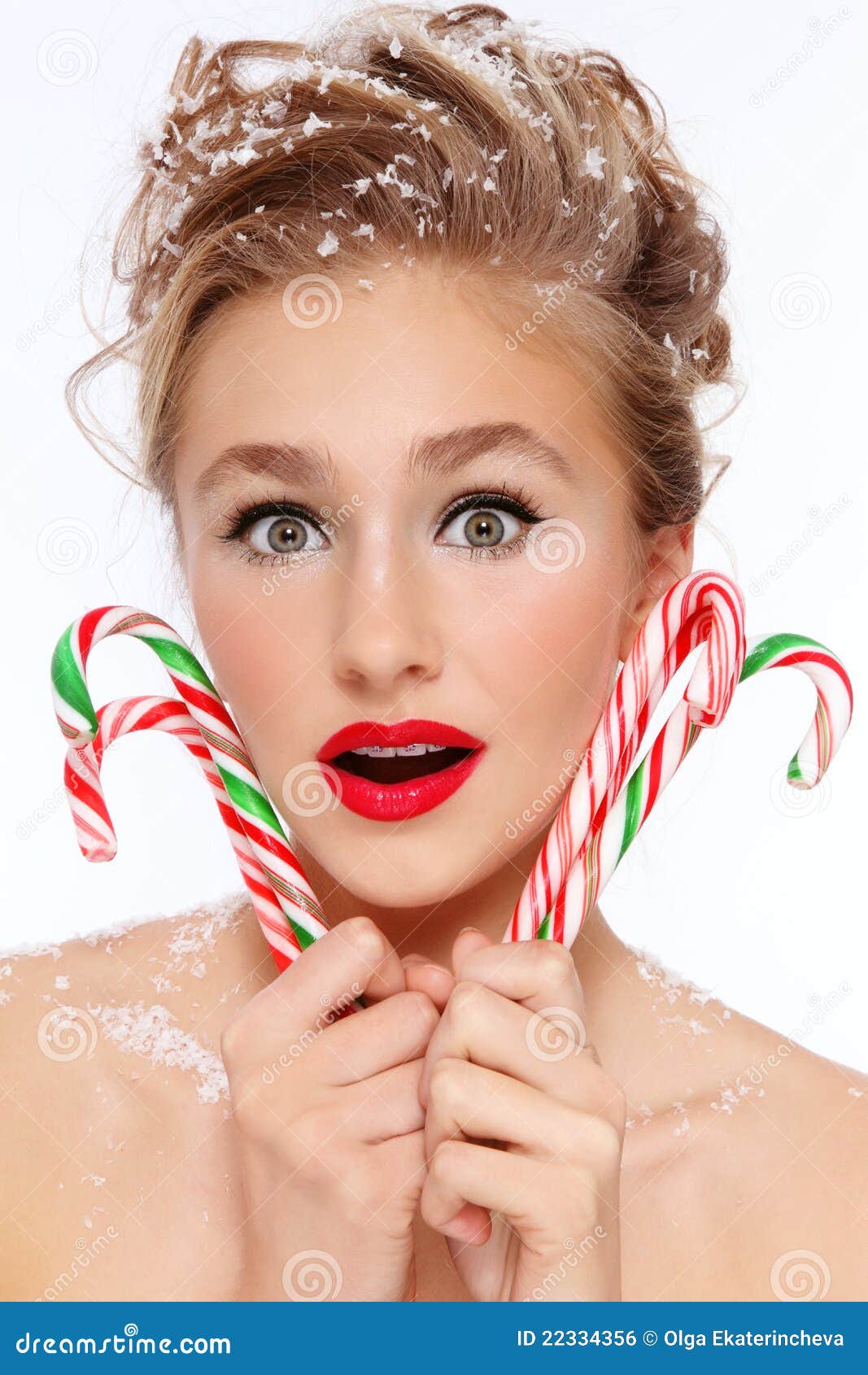 Girl with candy canes stock photo. Image of guilty, pleasure - 22334356