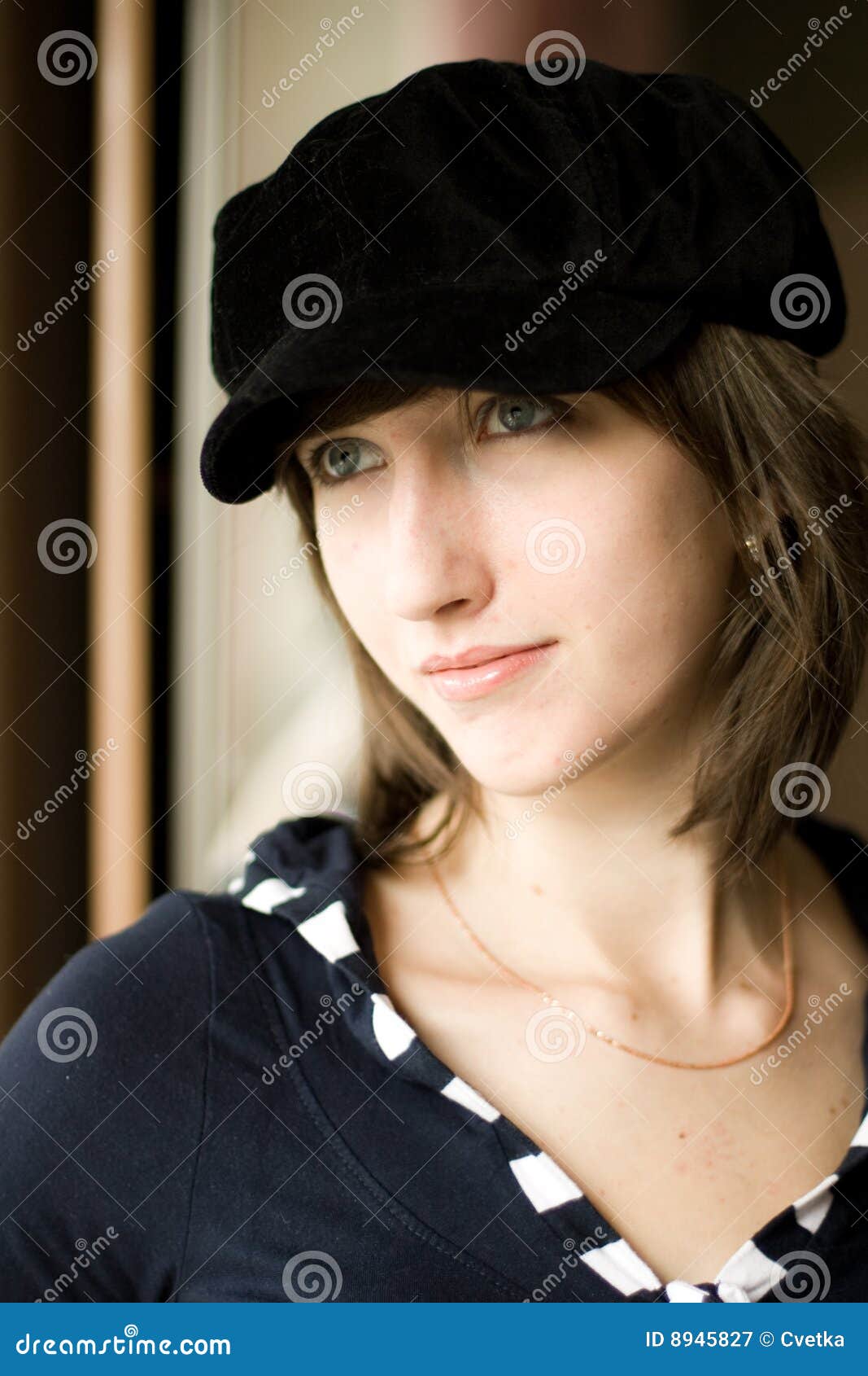 Girl in cap stock image. Image of happiness, caucasian - 8945827