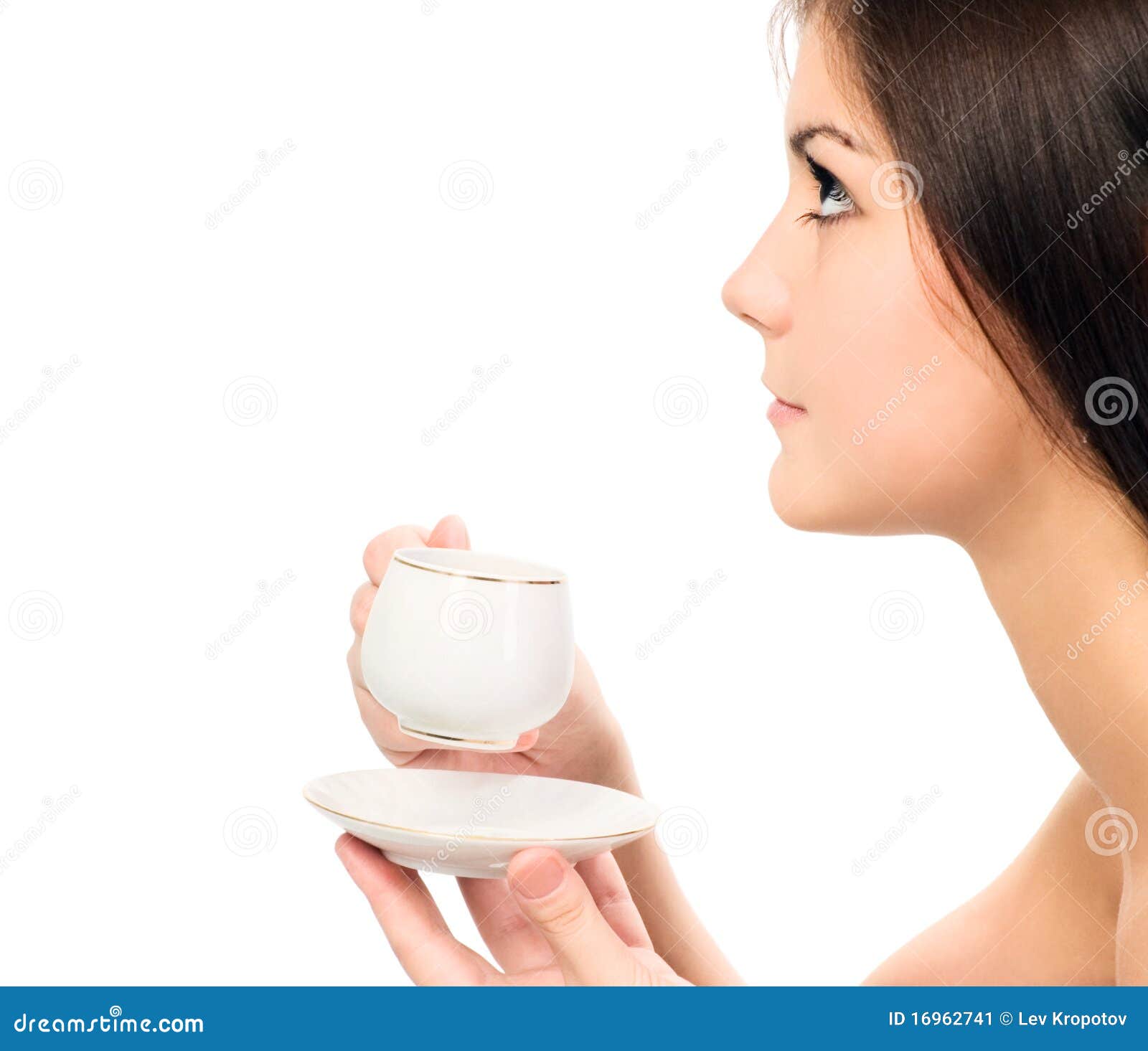 Girl with cap of coffee stock image. Image of nice, person - 16962741