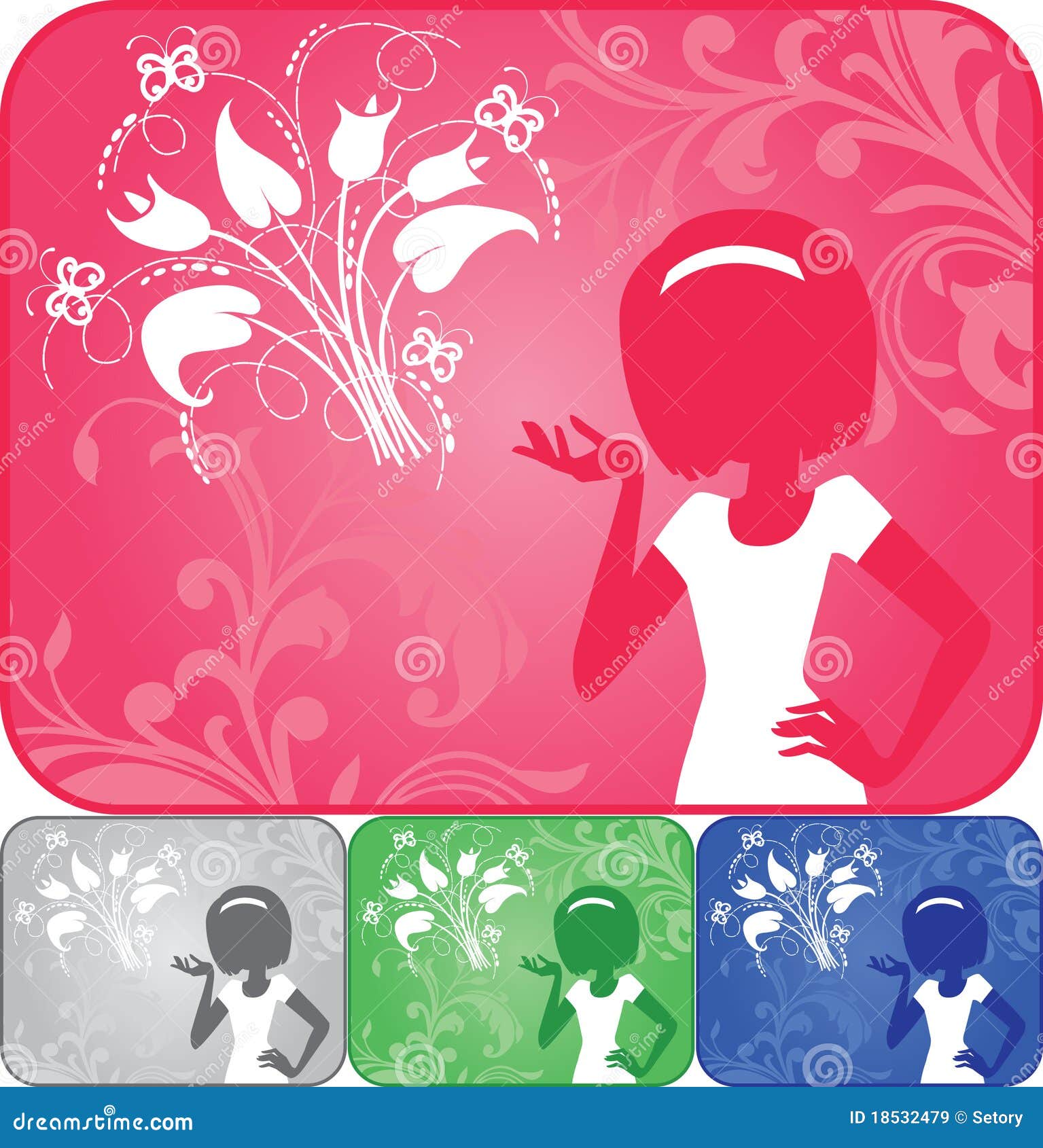 Girl on the card stock vector. Illustration of display - 18532479