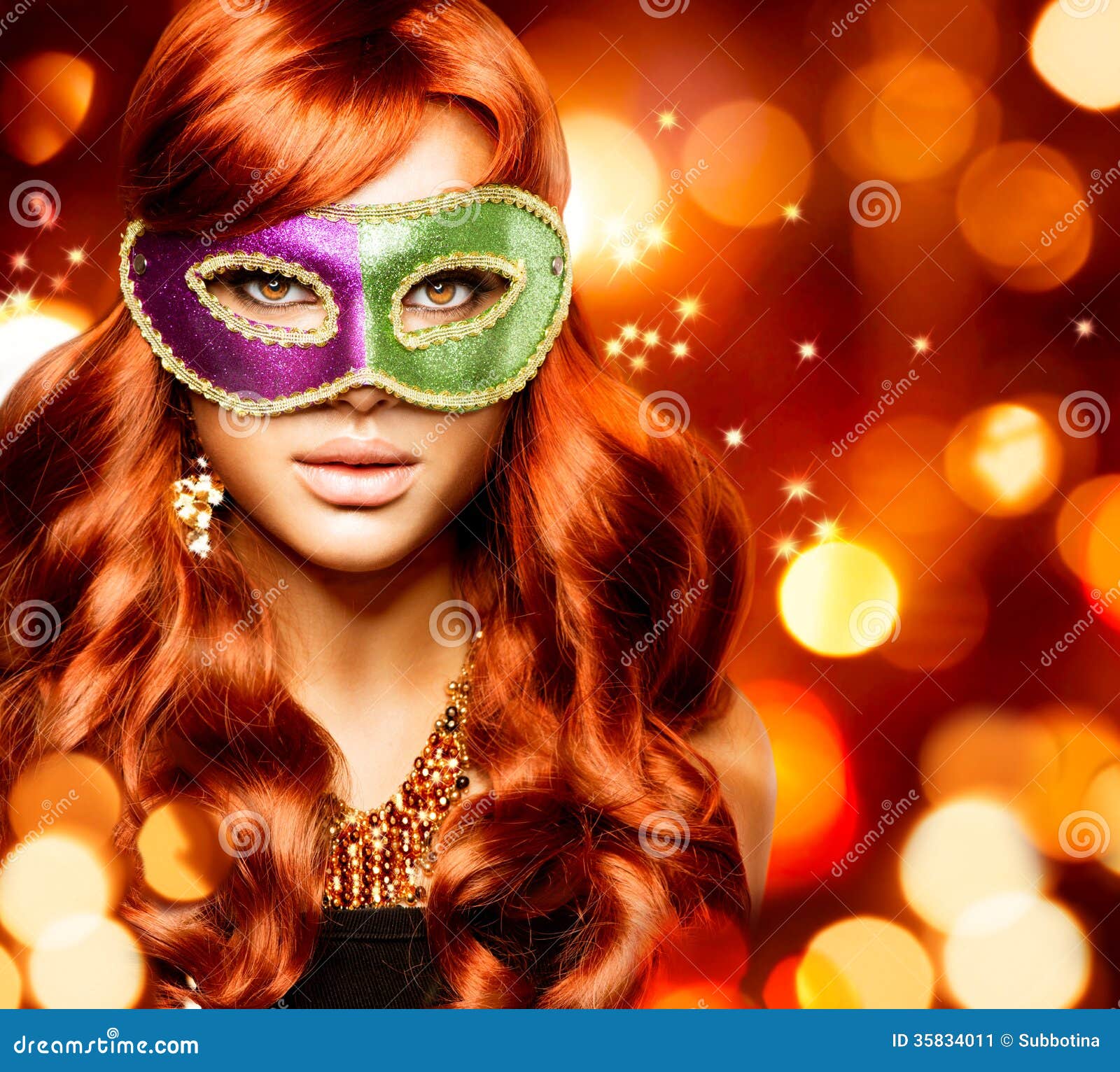 Girl in a Carnival mask stock image. Image of beautiful - 35834011