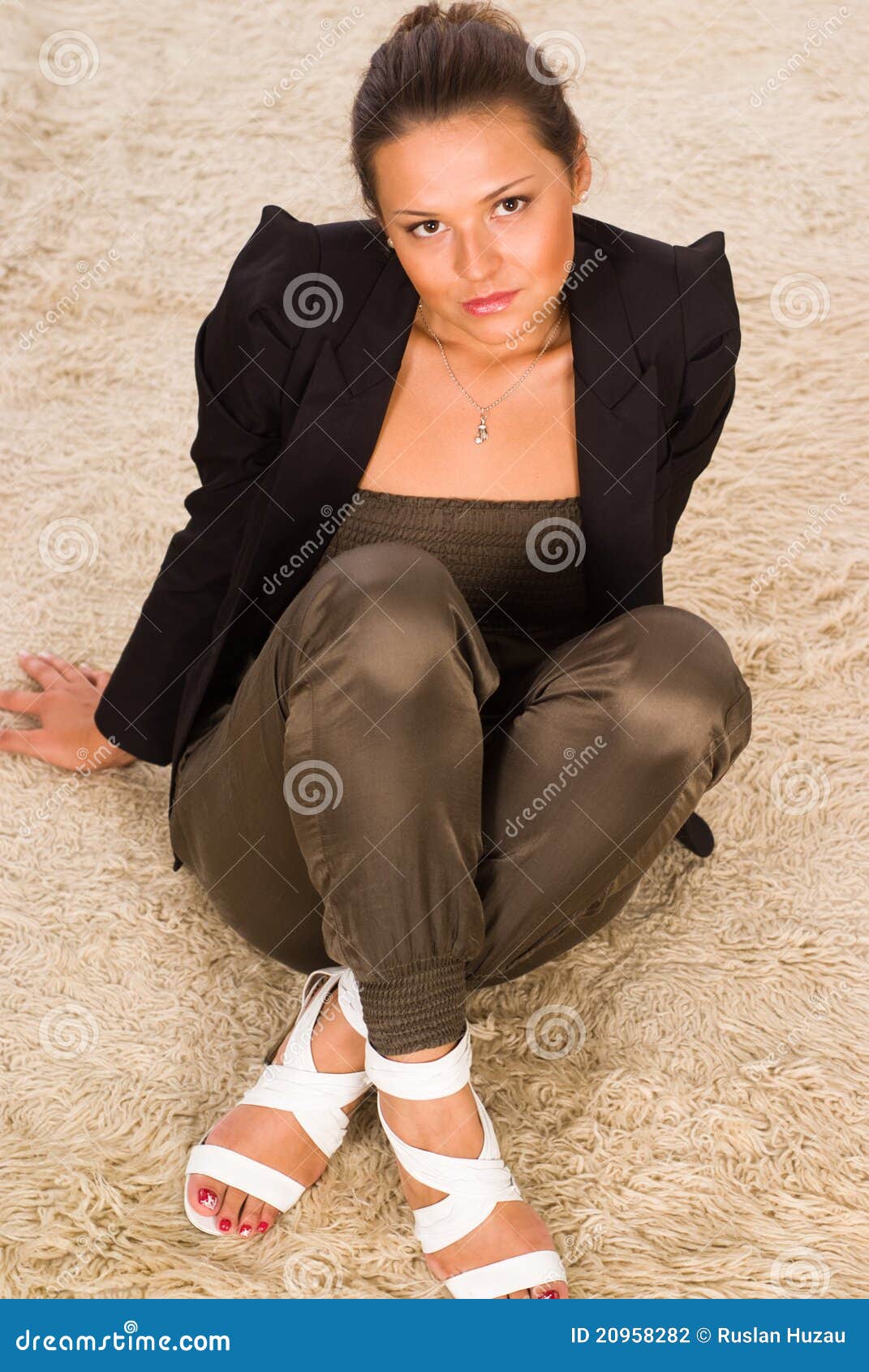 Girl on a carpet stock photo. Image of person, natural - 20958282