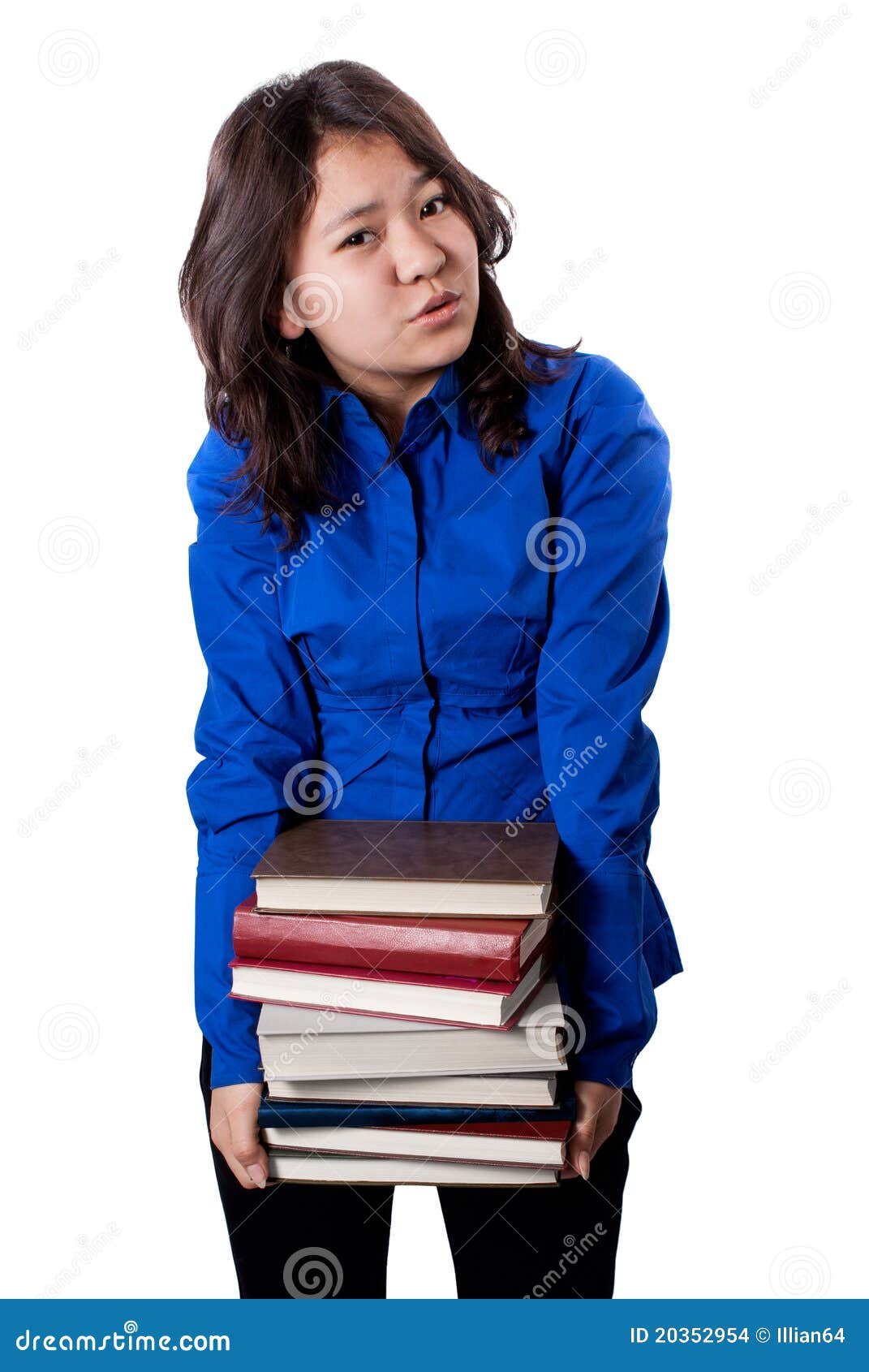 Girl Carrying Books stock photo. Image of pressure, learning - 20352954