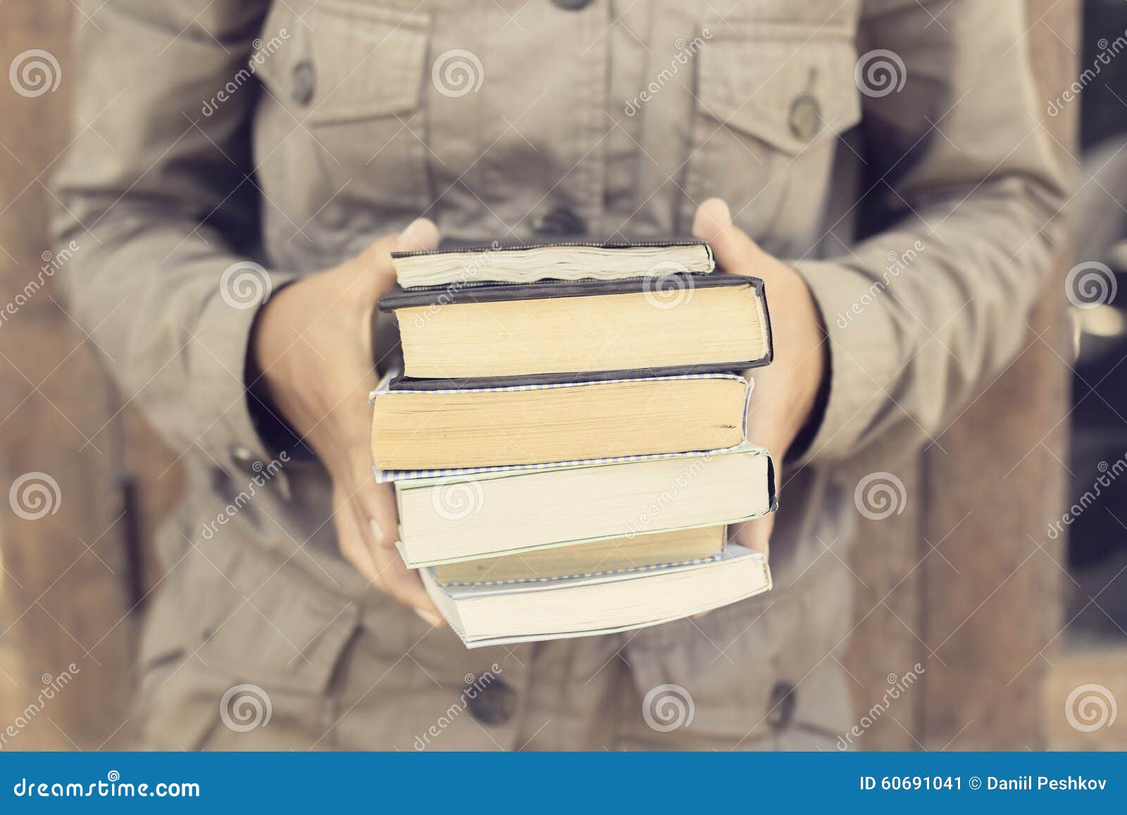 Girl Carrying a Pack of Books Stock Image - Image of background, cute ...