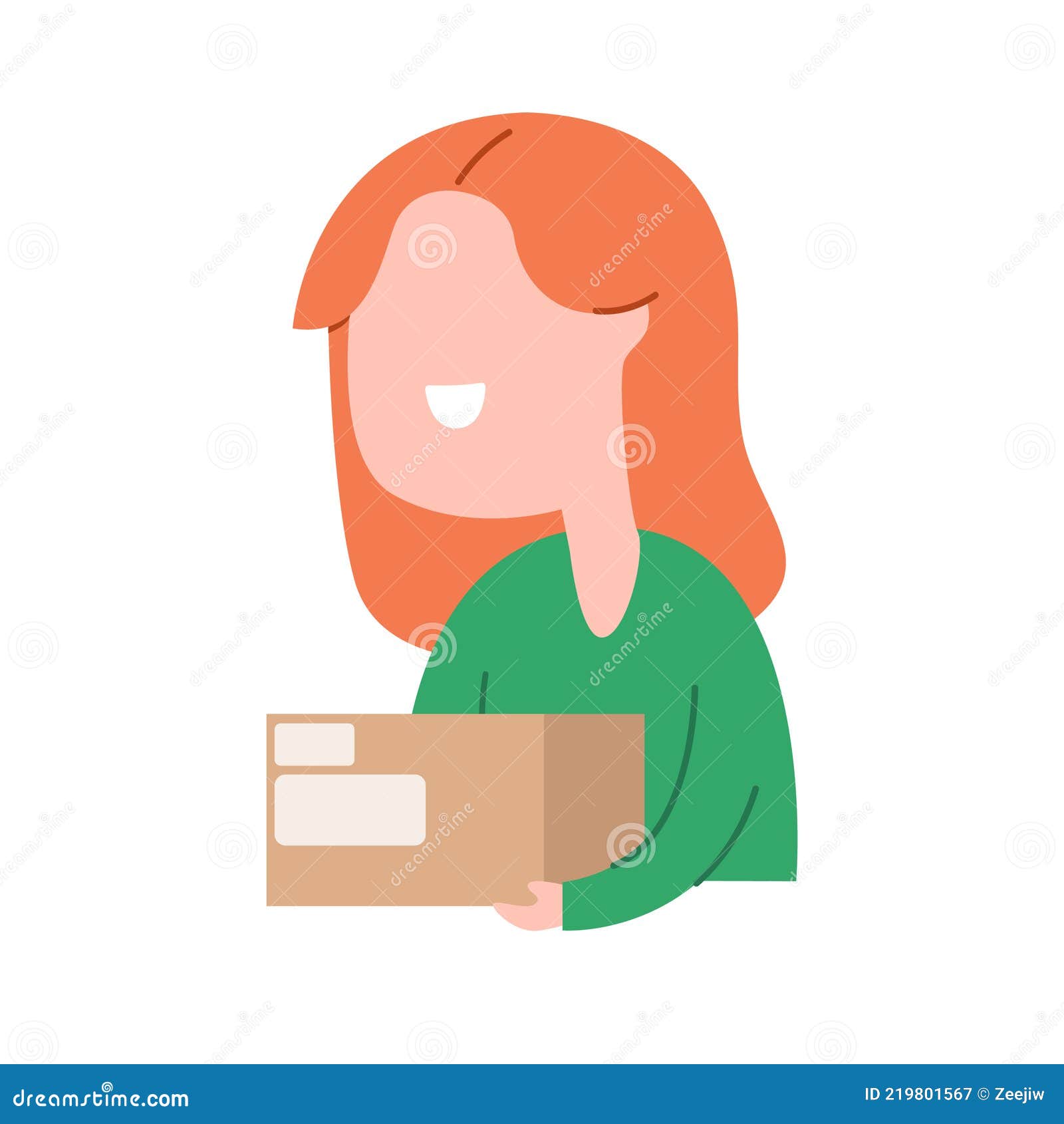 Girl Carrying Package. Post and Delivery Concept Stock Vector ...