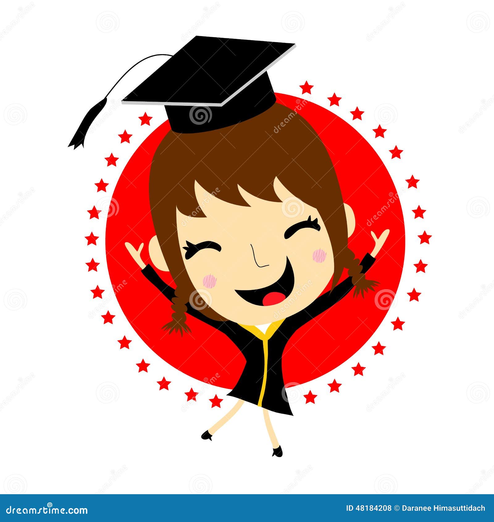 Girl Cartoon Graduation Vector Stock Vector - Illustration of vector ...