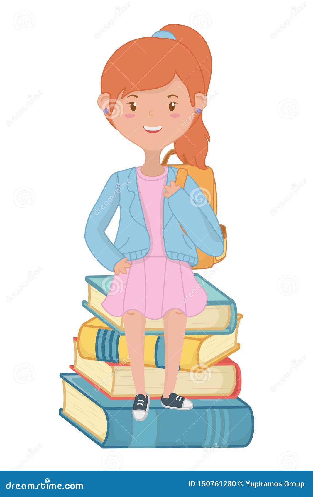 Girl Cartoon of School Design Stock Vector - Illustration of knowledge ...
