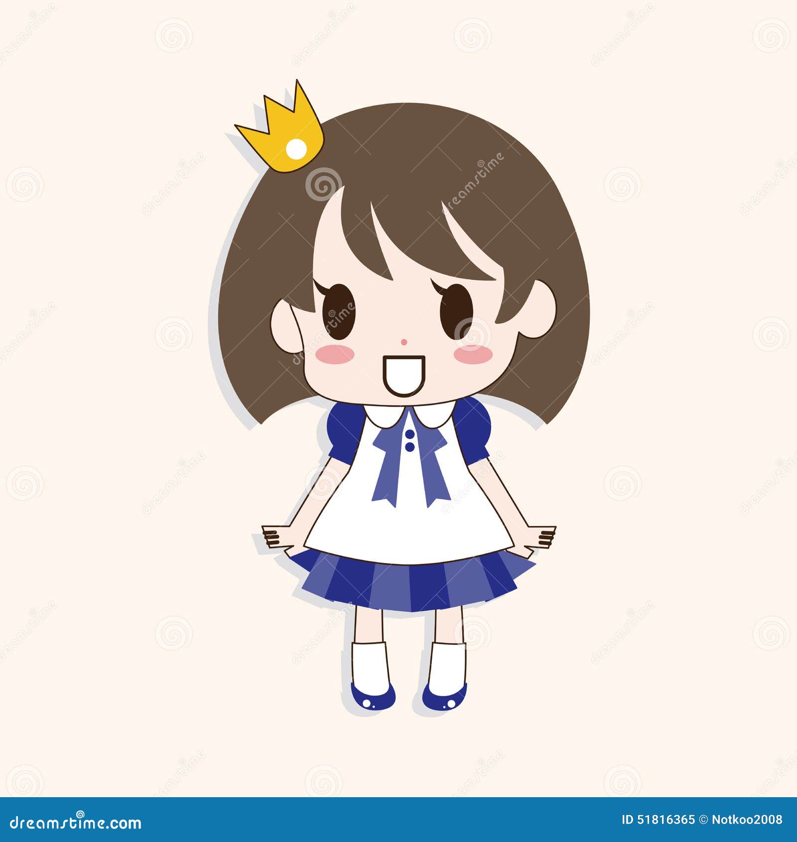 Girl Cartoon Theme Elements Vector,eps Stock Vector - Illustration of ...