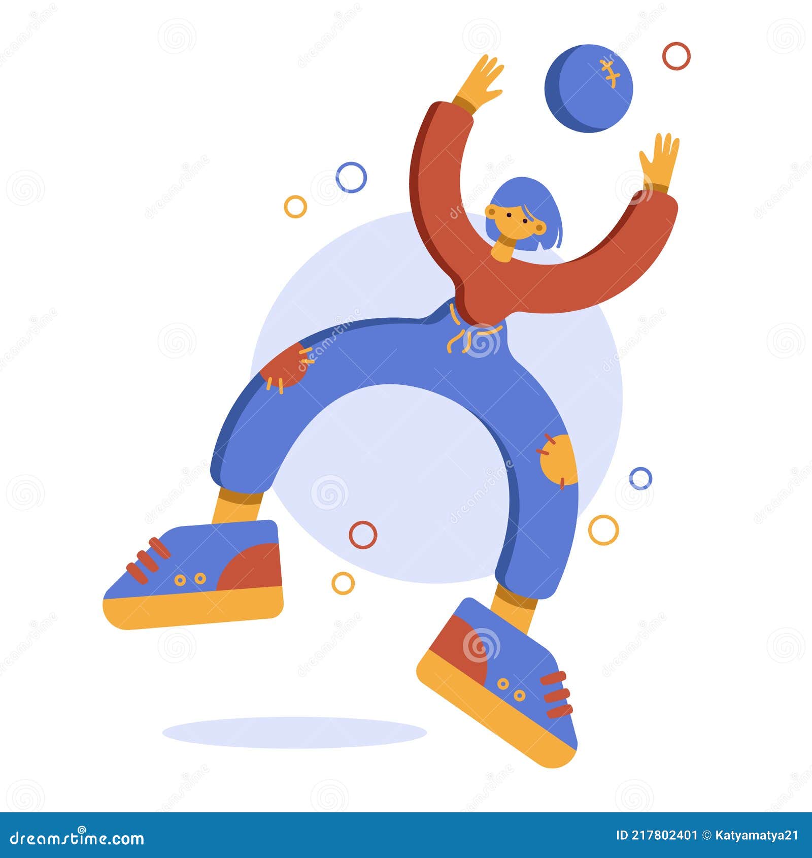 The Girl Catching the Ball. Stock Vector - Illustration of exercise ...