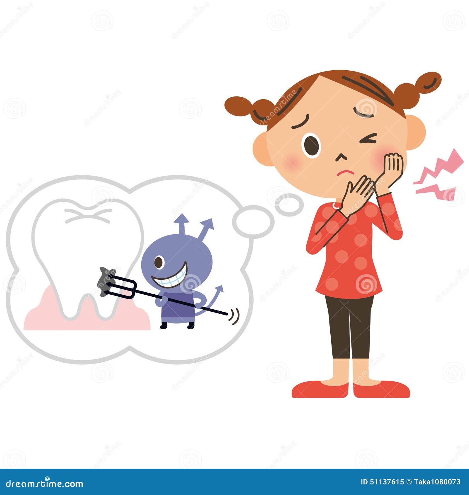 Girl of the cavity stock vector. Illustration of home - 51137615