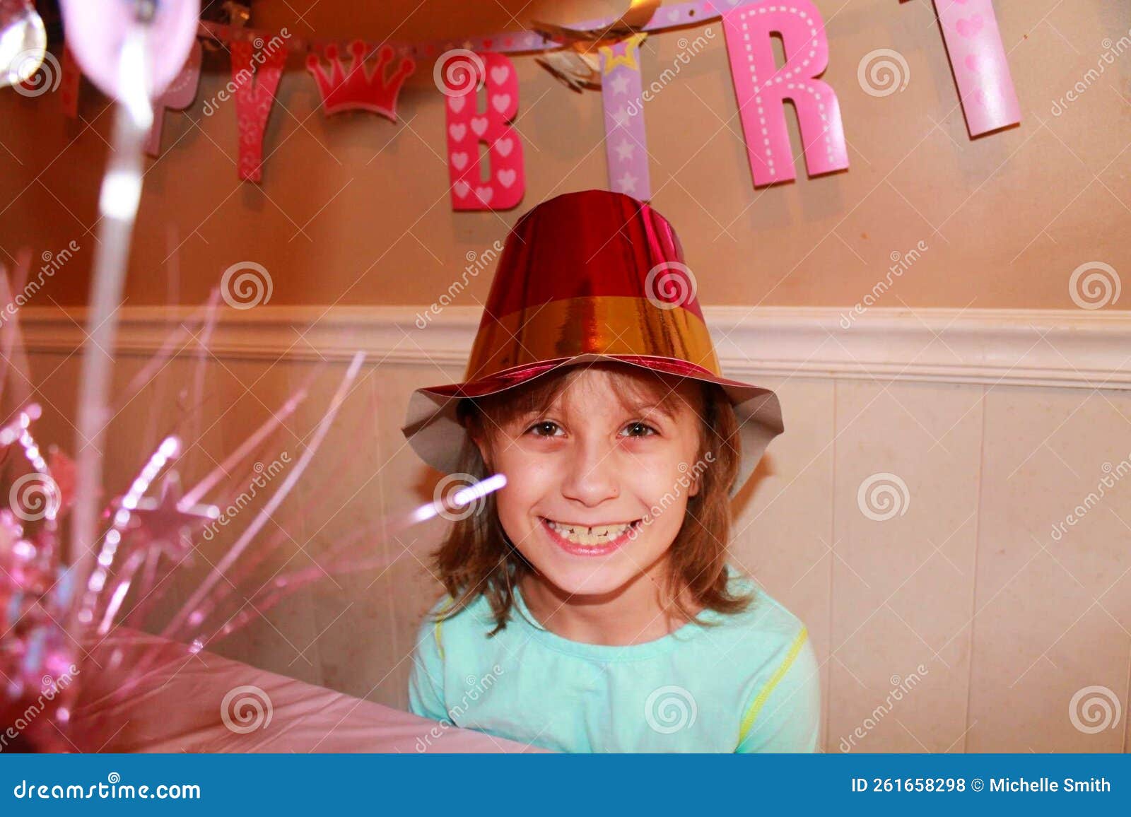 Girl Celebrates 9th Birthday Stock Photo - Image of childhood, blow ...