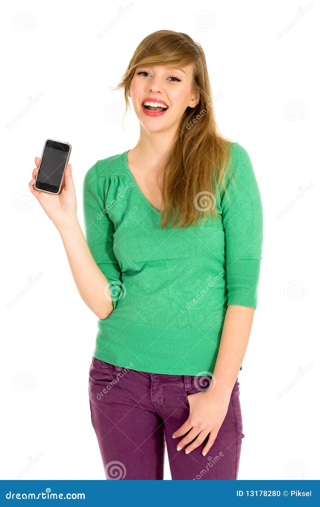 Girl with cell phone stock photo. Image of happy, mobile - 13178280