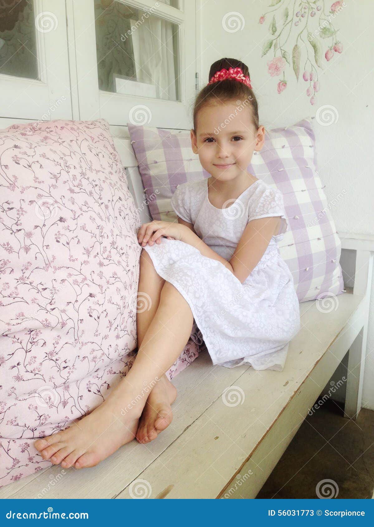 Girl on chair stock image. Image of sitting, girl, balcony - 56031773