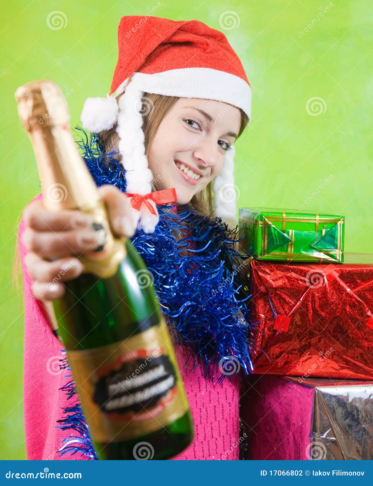 Girl with champagne stock photo. Image of celebrate, celebration - 17066802