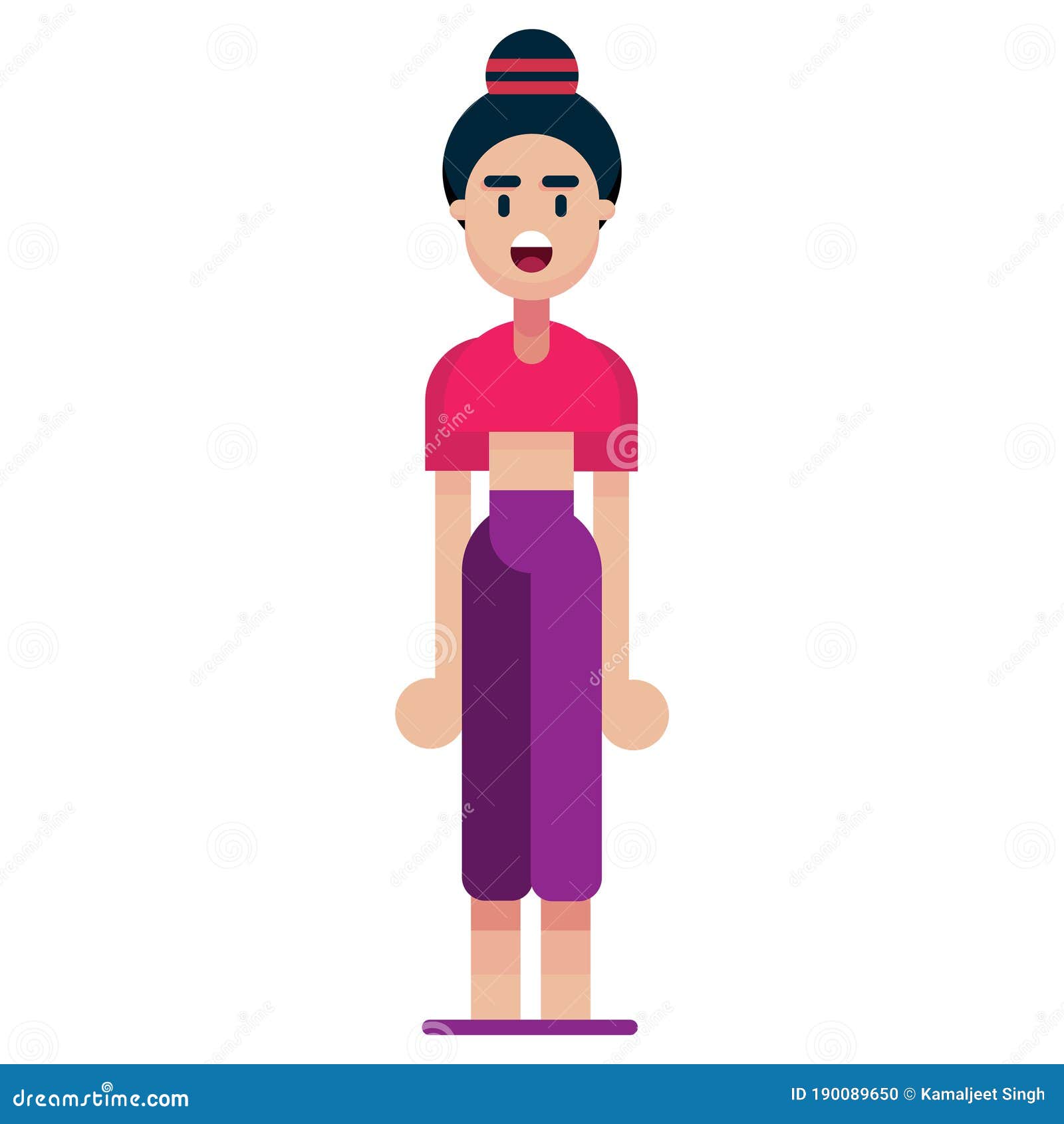 Girl Character Design Flat in Illustrator Stock Illustration ...