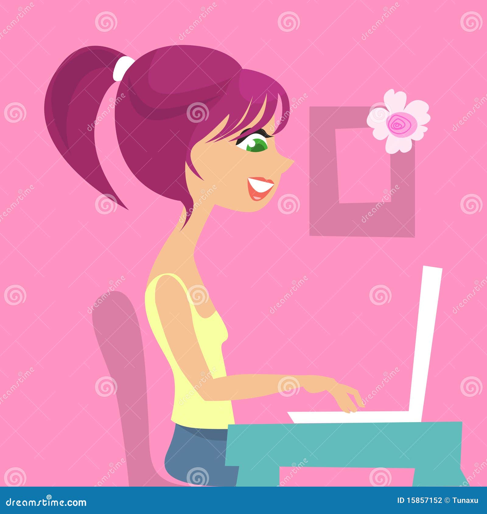 Girl chatting stock vector. Illustration of internet - 15857152