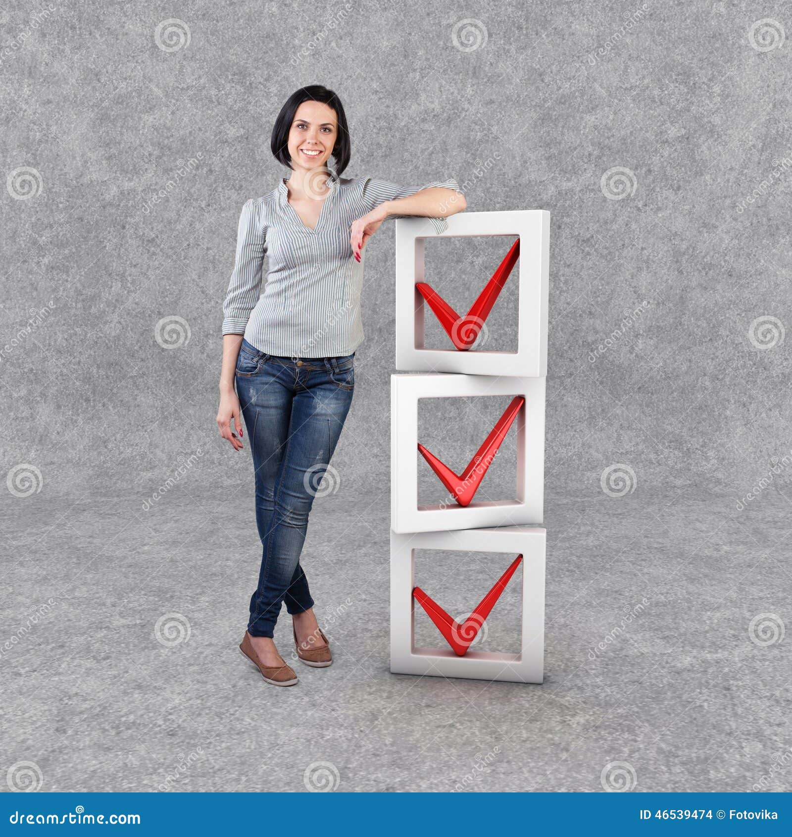 Girl with a check list stock photo. Image of checklist - 46539474