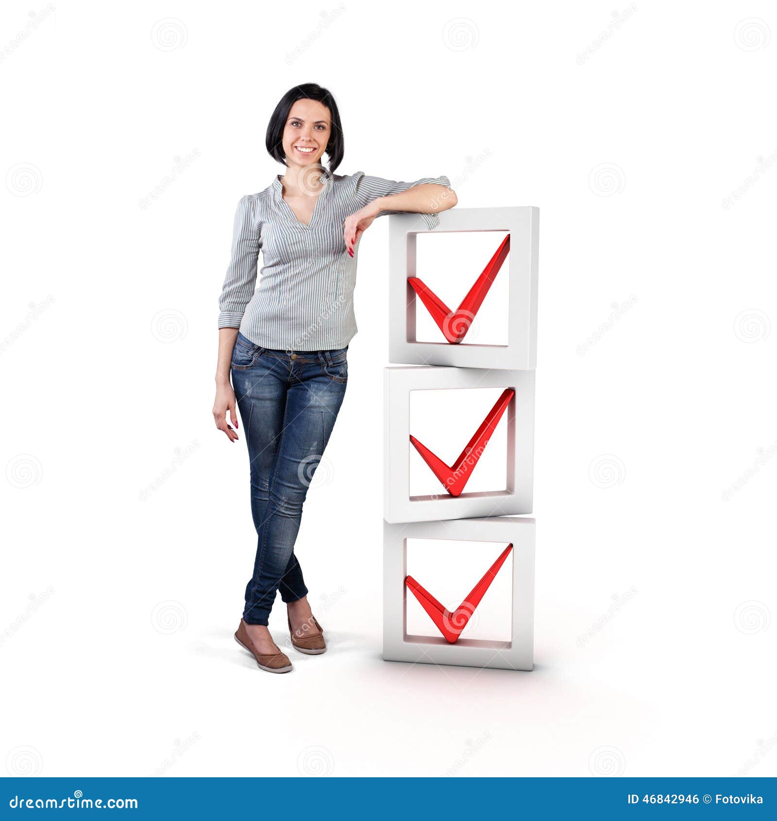 Girl with a check list stock photo. Image of icon, human - 46842946