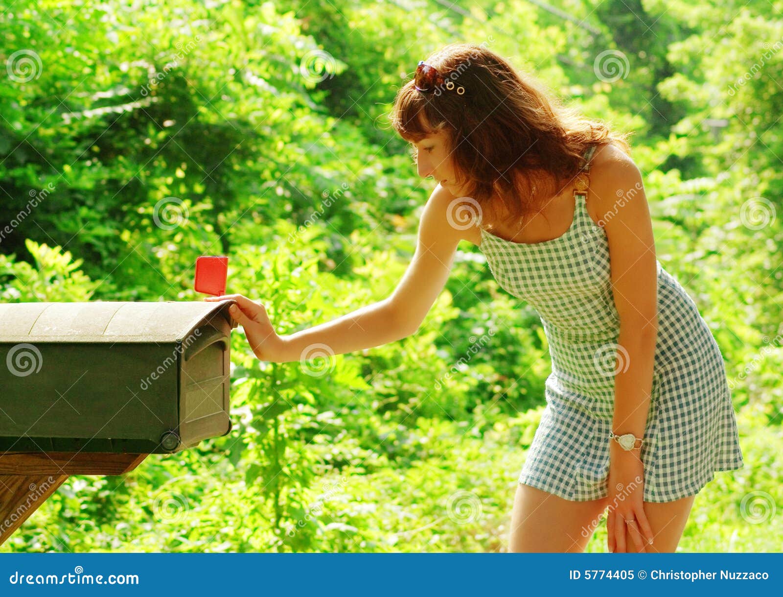 Girl Checking Mail stock image. Image of beautiful, mail - 5774405