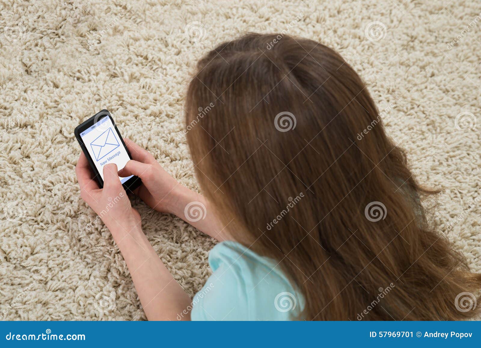 Girl Checking Message on Mobile Phone Stock Image - Image of email ...