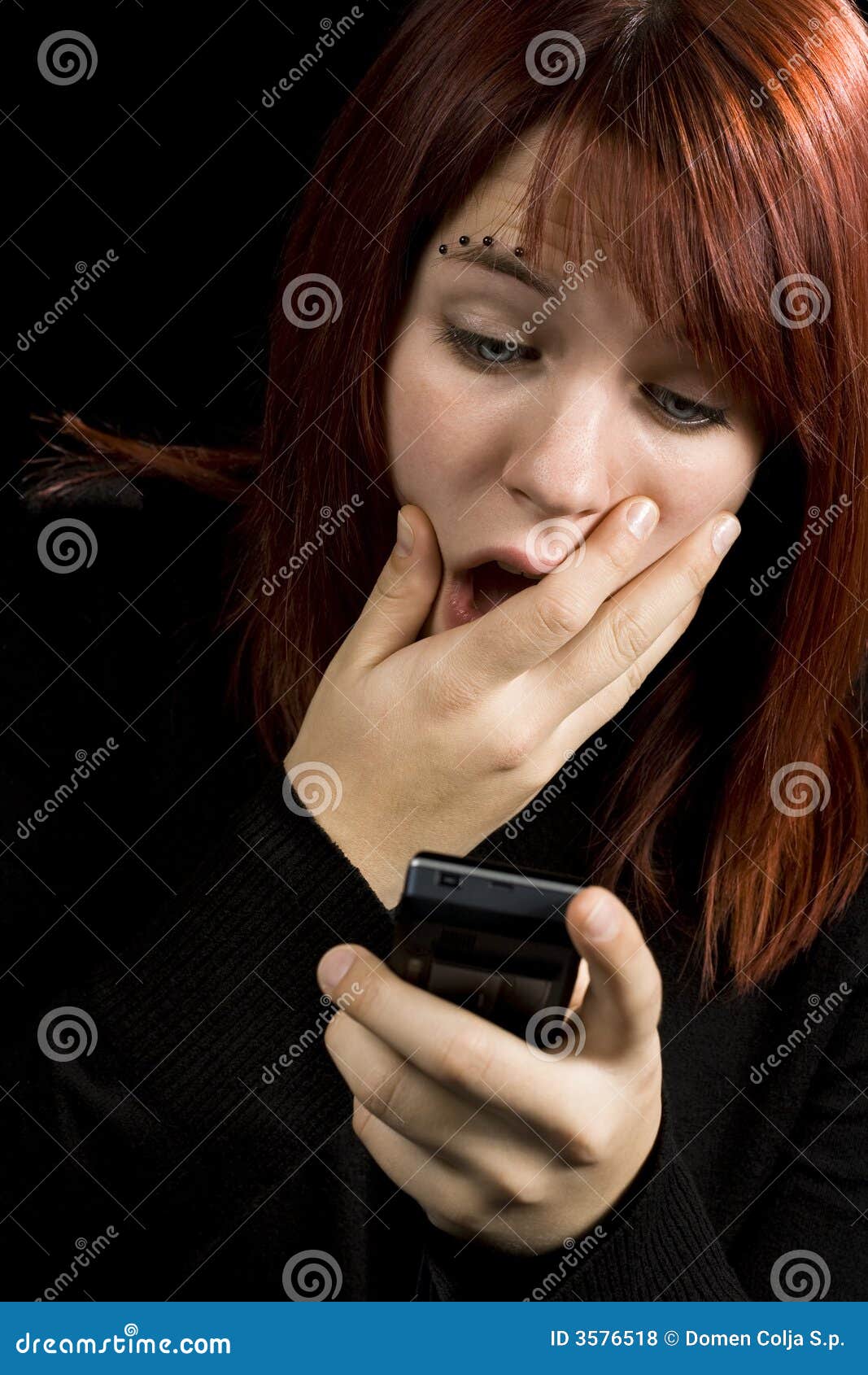 Girl checking mobile phone stock photo. Image of banging - 3576518