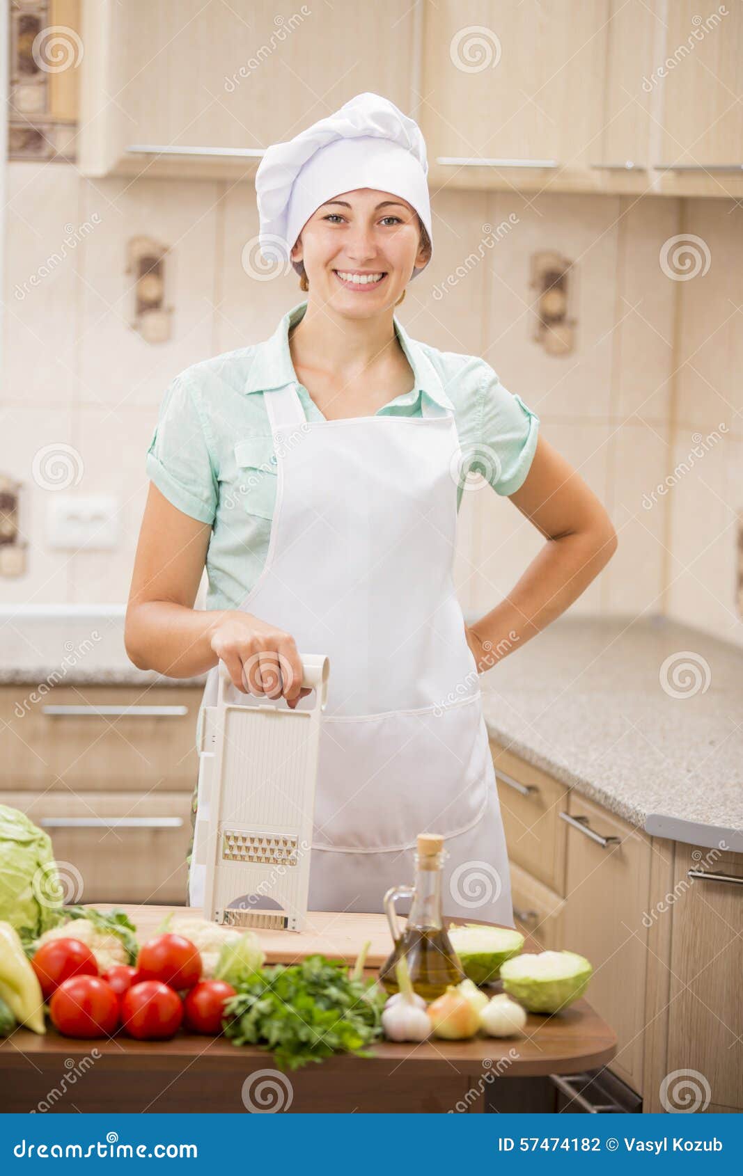 Girl chef stock photo. Image of indoors, business, healthy - 57474182