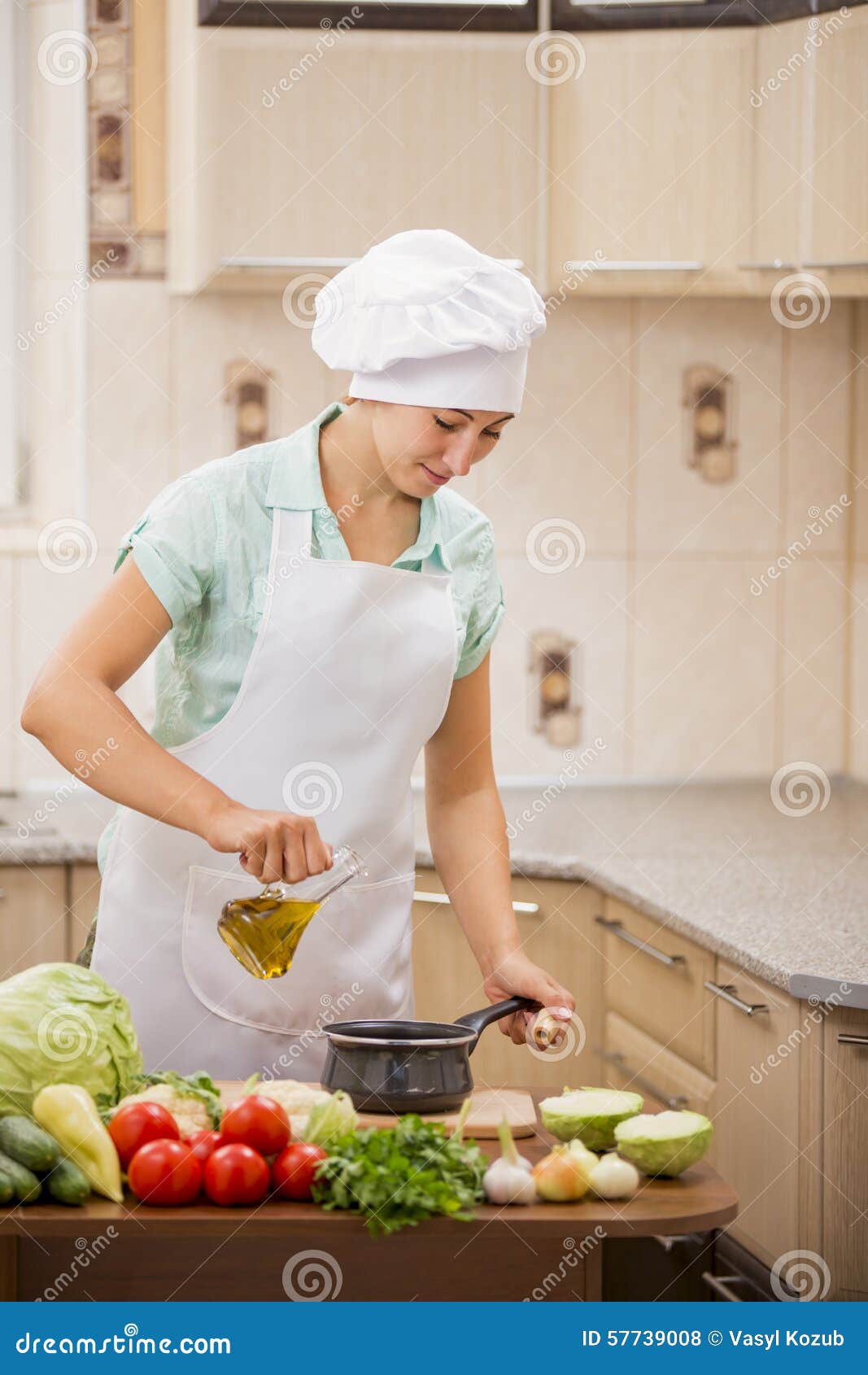Girl chef stock photo. Image of hotel, beautiful, healthy - 57739008
