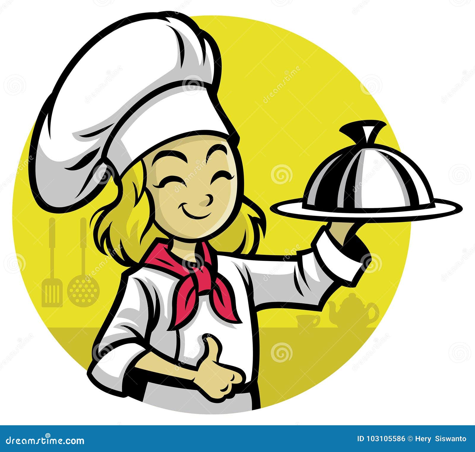 Chef Presenting Restaurant Menu On Board. Food Concept Cartoon Vector ...