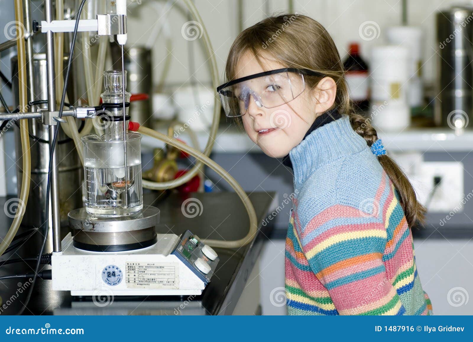 Girl in chemical lab stock photo. Image of coat, beautiful - 1487916