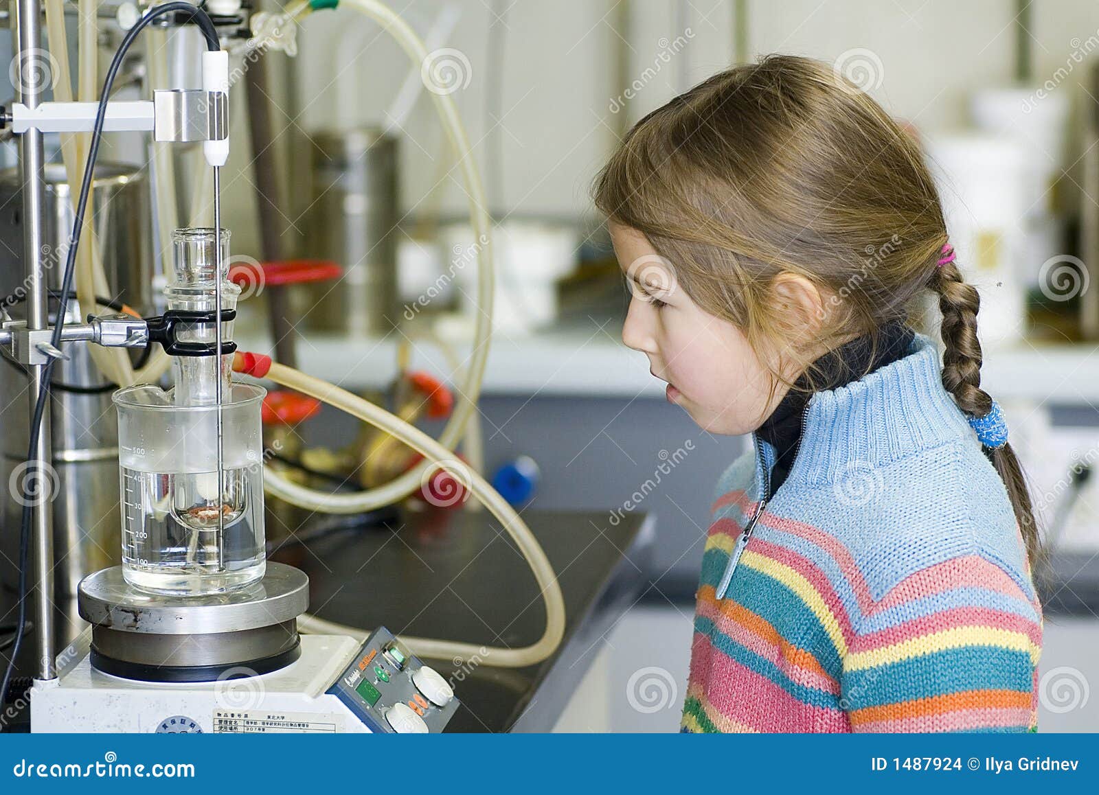 Girl in chemical lab stock photo. Image of glasses, chemistry - 1487924
