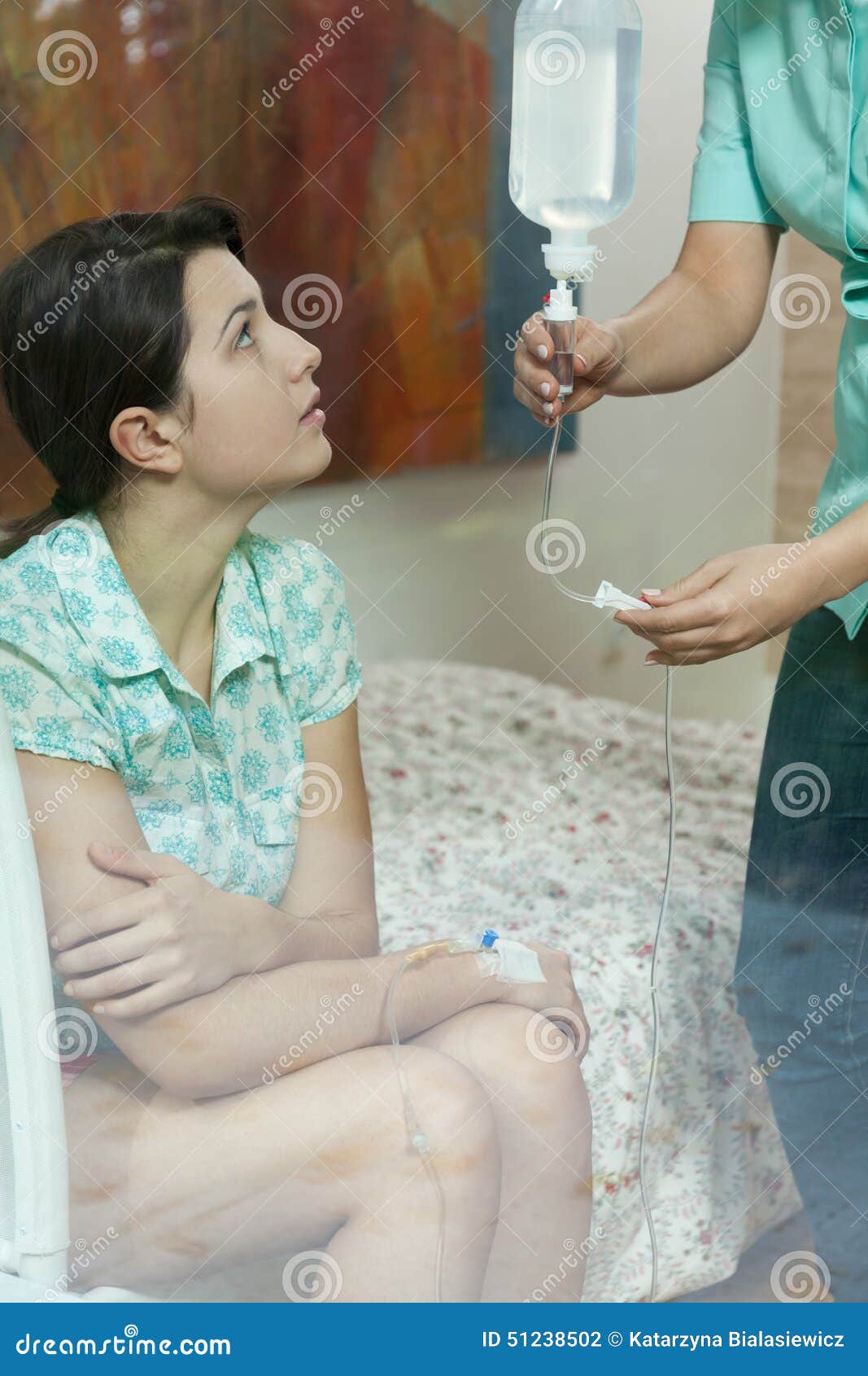 Girl during Chemotherapy in Hospital Stock Photo - Image of girl ...