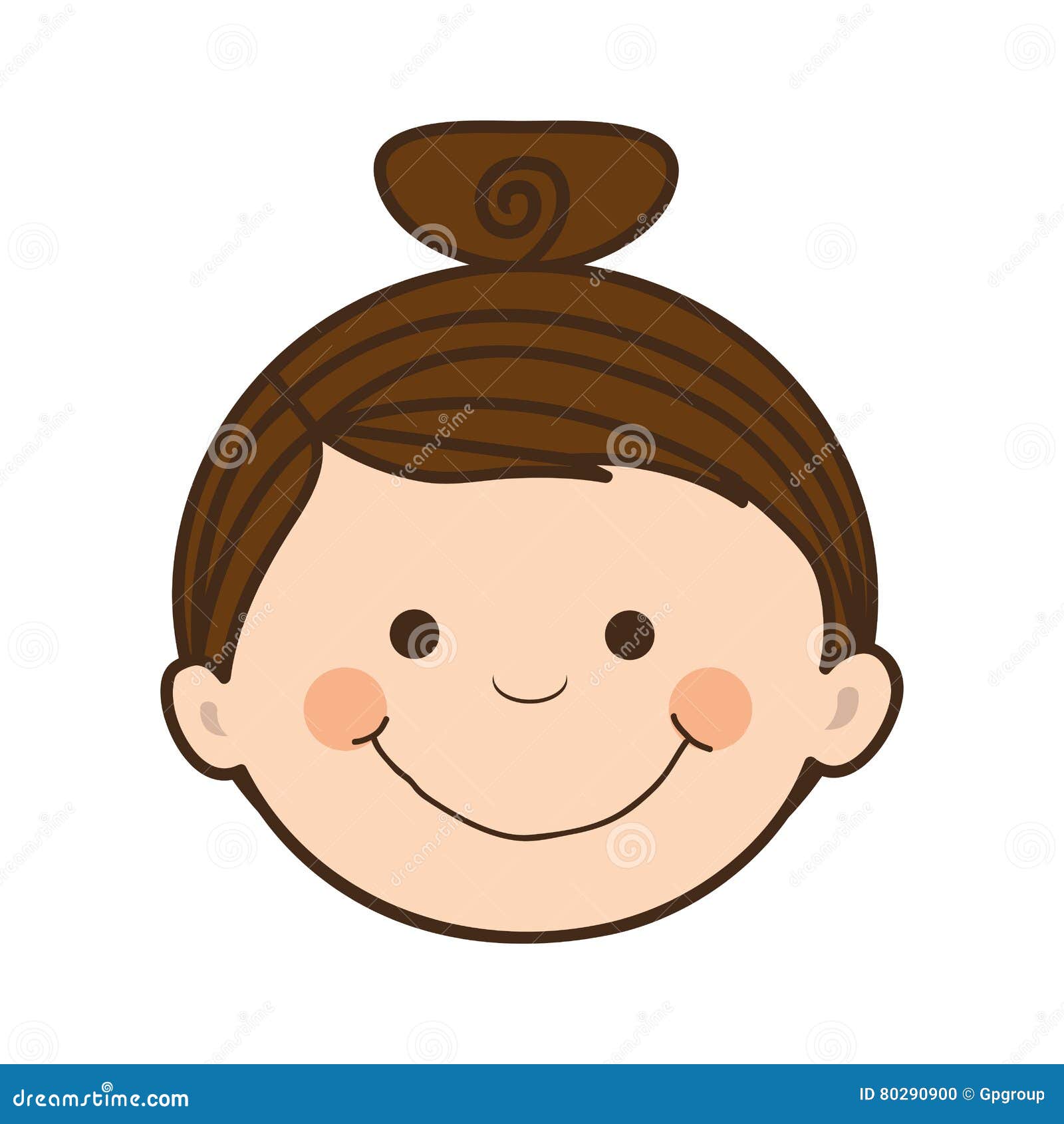 Girl child icon image stock vector. Illustration of cheerful - 80290900